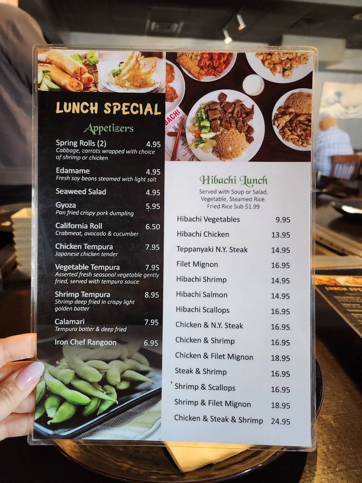 Menu at Iron Chef Japanese Steakhouse, Pickerington