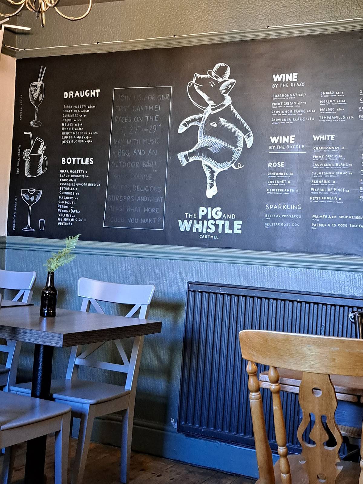 Menu at Pig & Whistle, Cartmel pub & bar, Cartmel