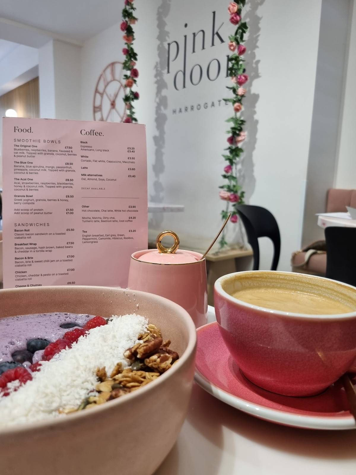Menu at Pink Door, Harrogate