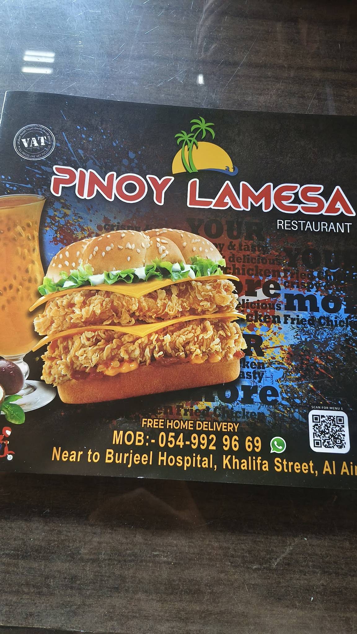 Menu at Pinoy Lamesa restaurant, Al Ain