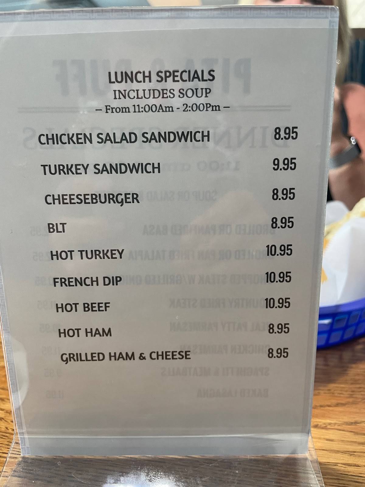 Menu at Pita & Puff restaurant, Port Charlotte