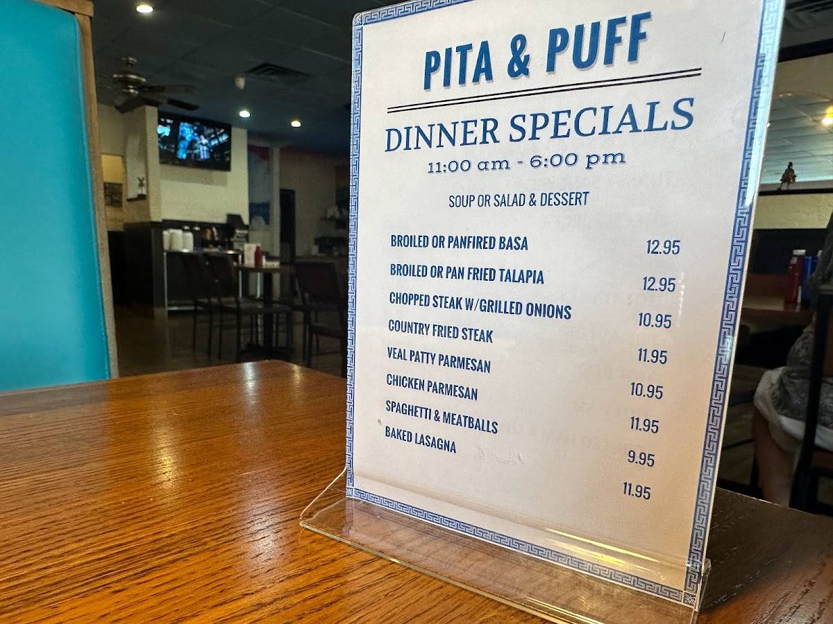 Menu at Pita & Puff restaurant, Port Charlotte
