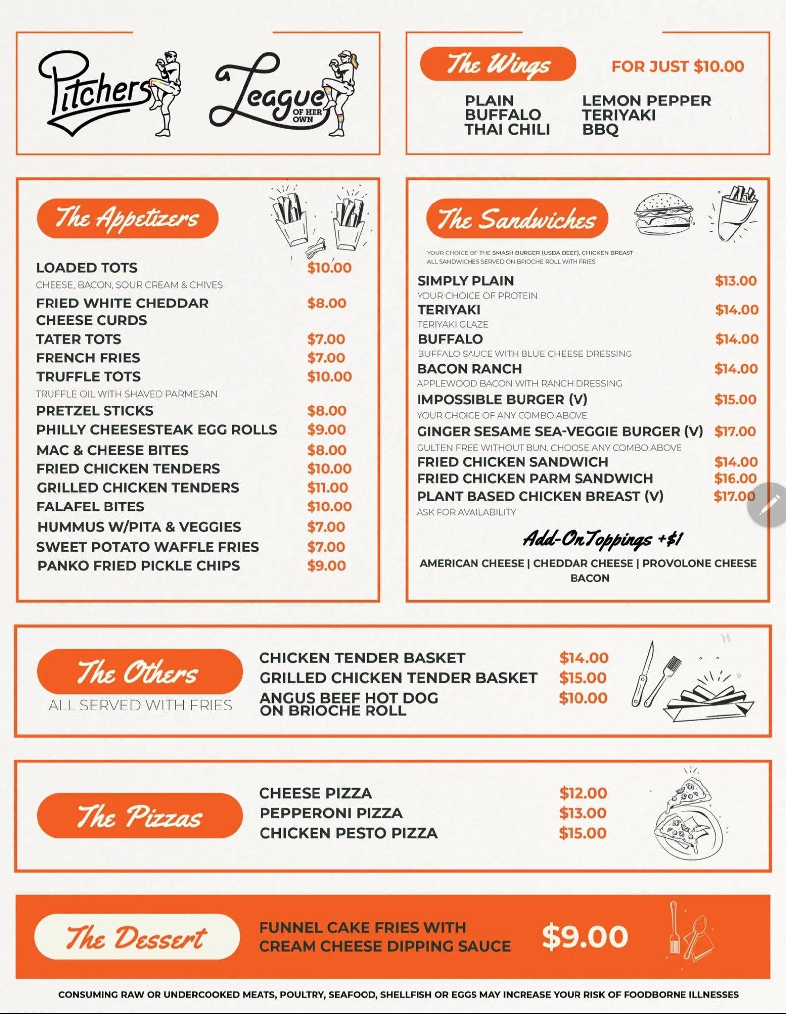 Menu at Pitchers pub & bar, Washington