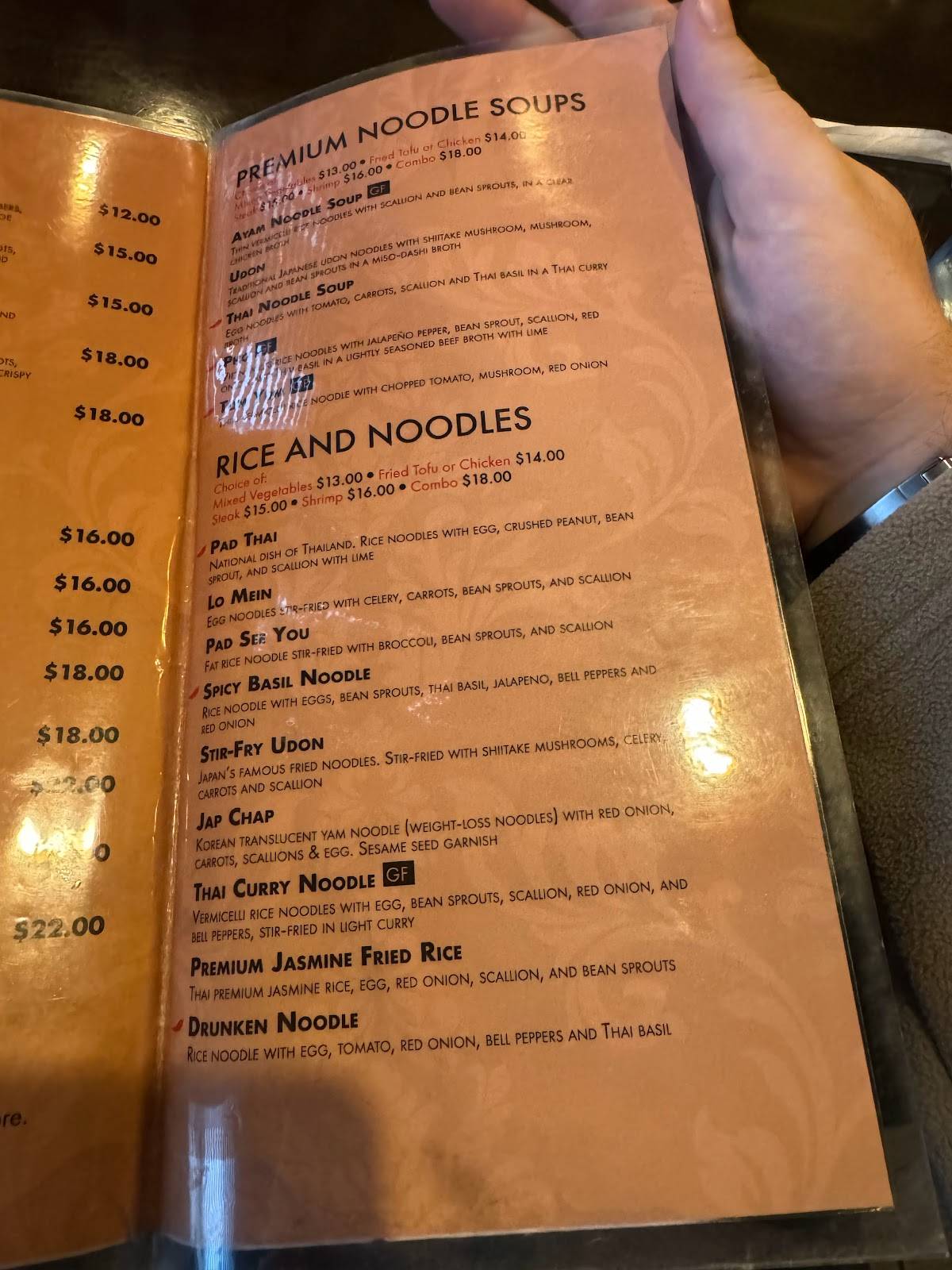 Menu at ThaiFoon Pittsburgh restaurant, Pittsburgh, Settlers Ridge ...