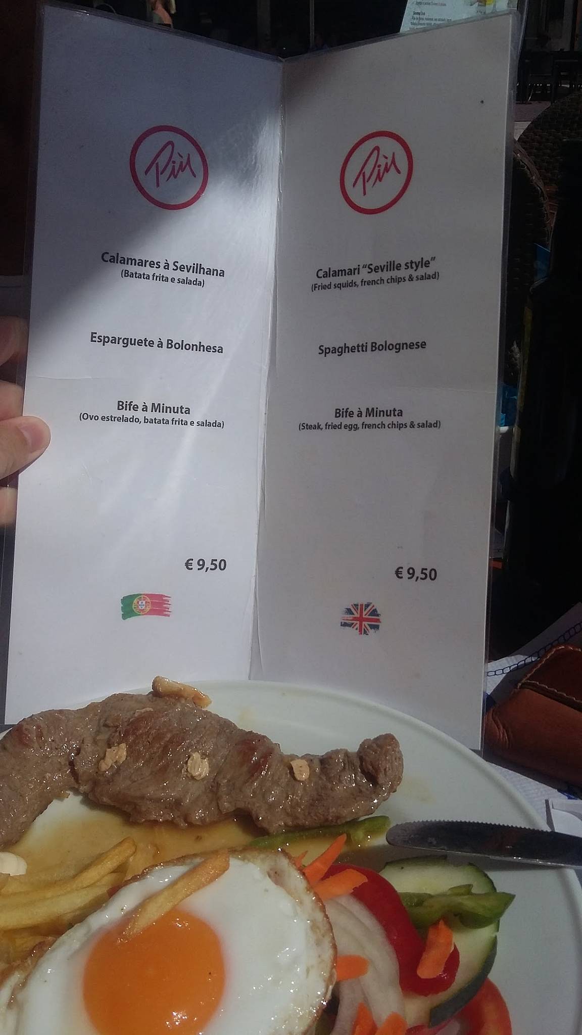 Menu at Più Grand Café, Carvoeiro