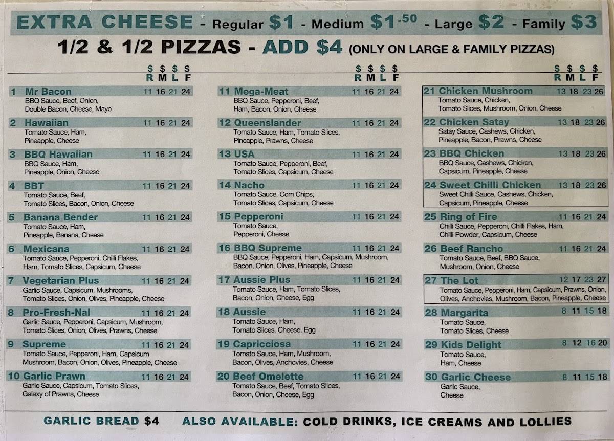Menu at Pizza Pro-Fresh-Nals restaurant, Ararat