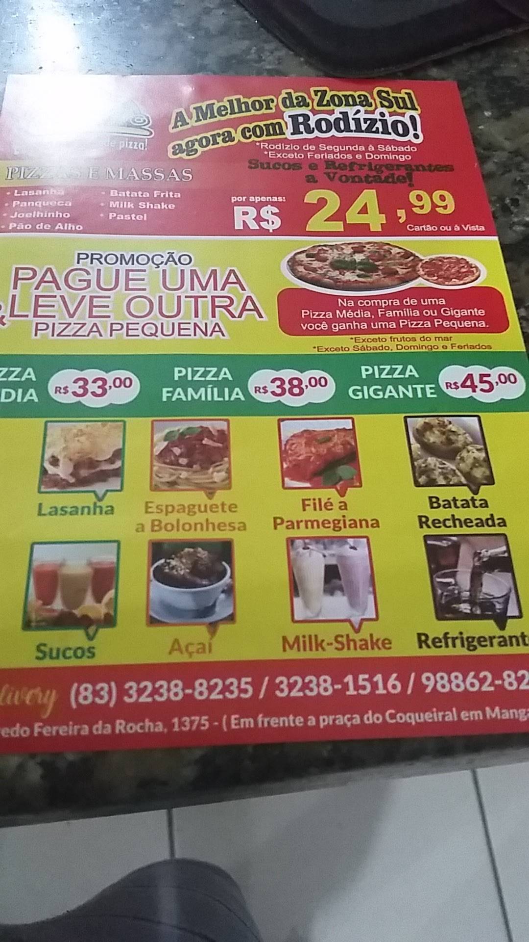Menu em Pizza Rio - Unidade Mangabeira pizzaria, João Pessoa, 1000 ...