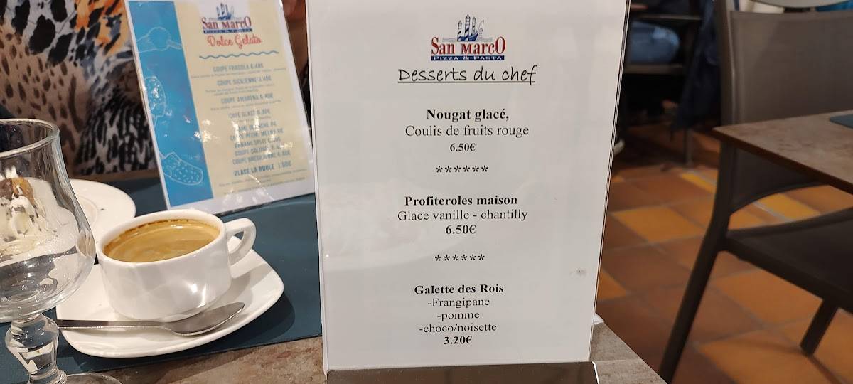 Menu au Pizza et Pasta San Marco, Bertrange