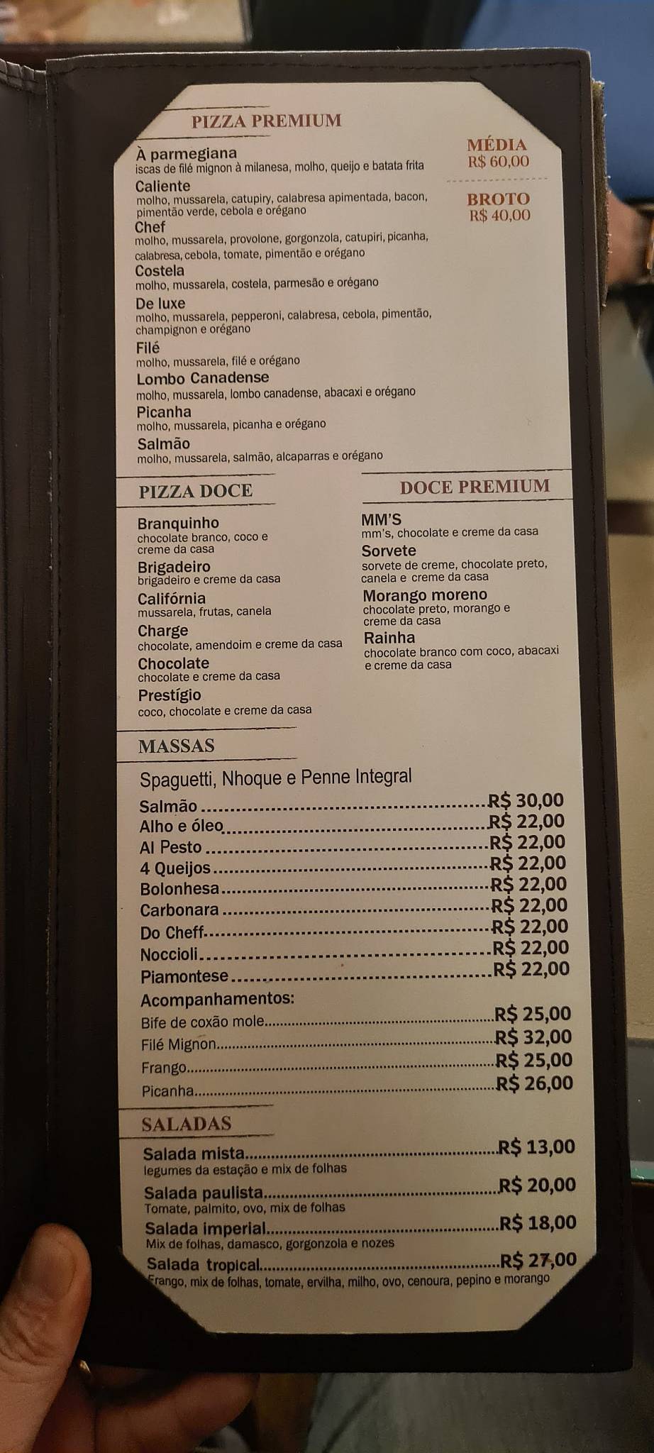 Menu em Pizzaria D'Itália Don Raul, Guaporé