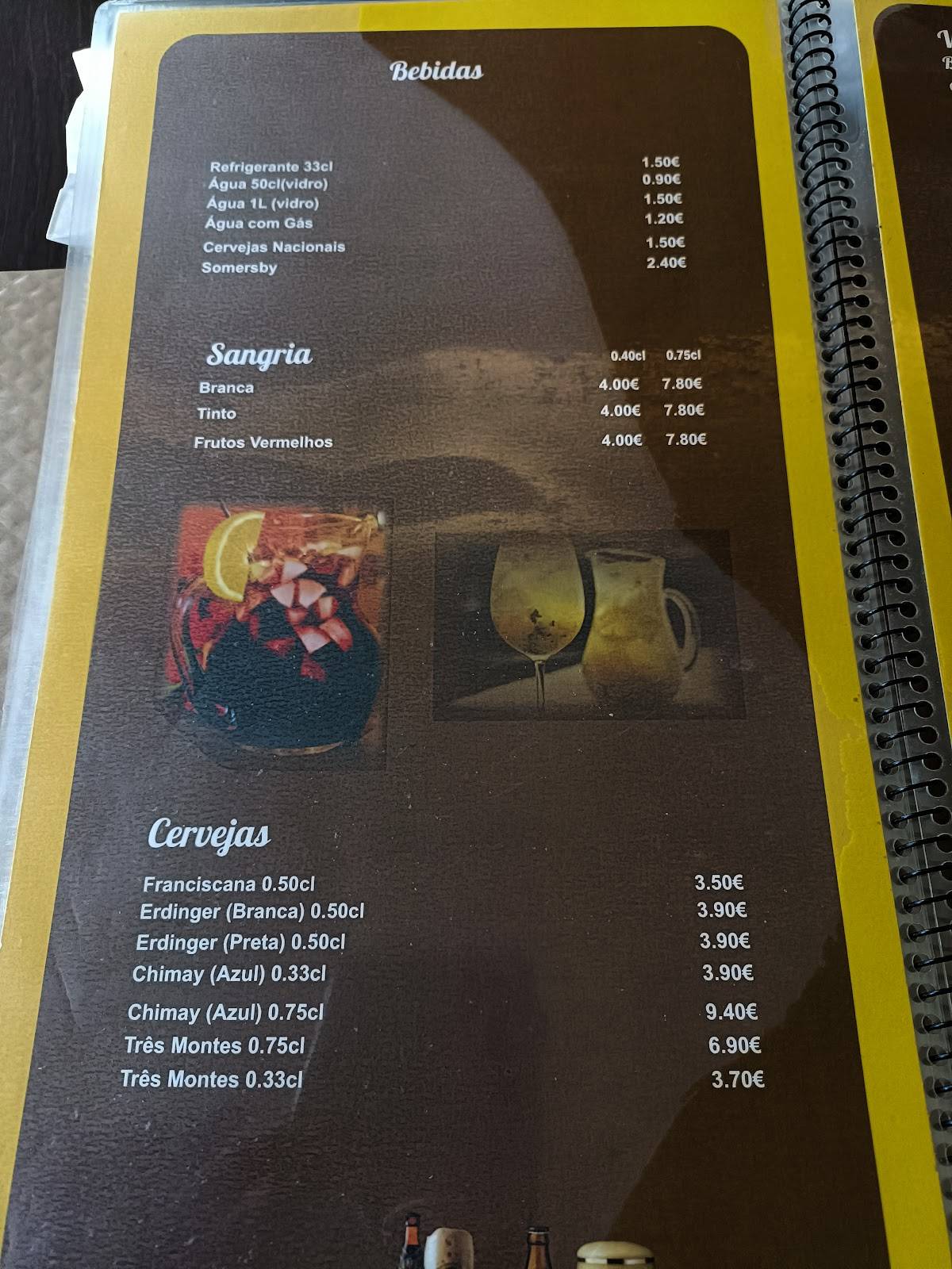 Menu em Pizzaria Mosteiro, Loureira