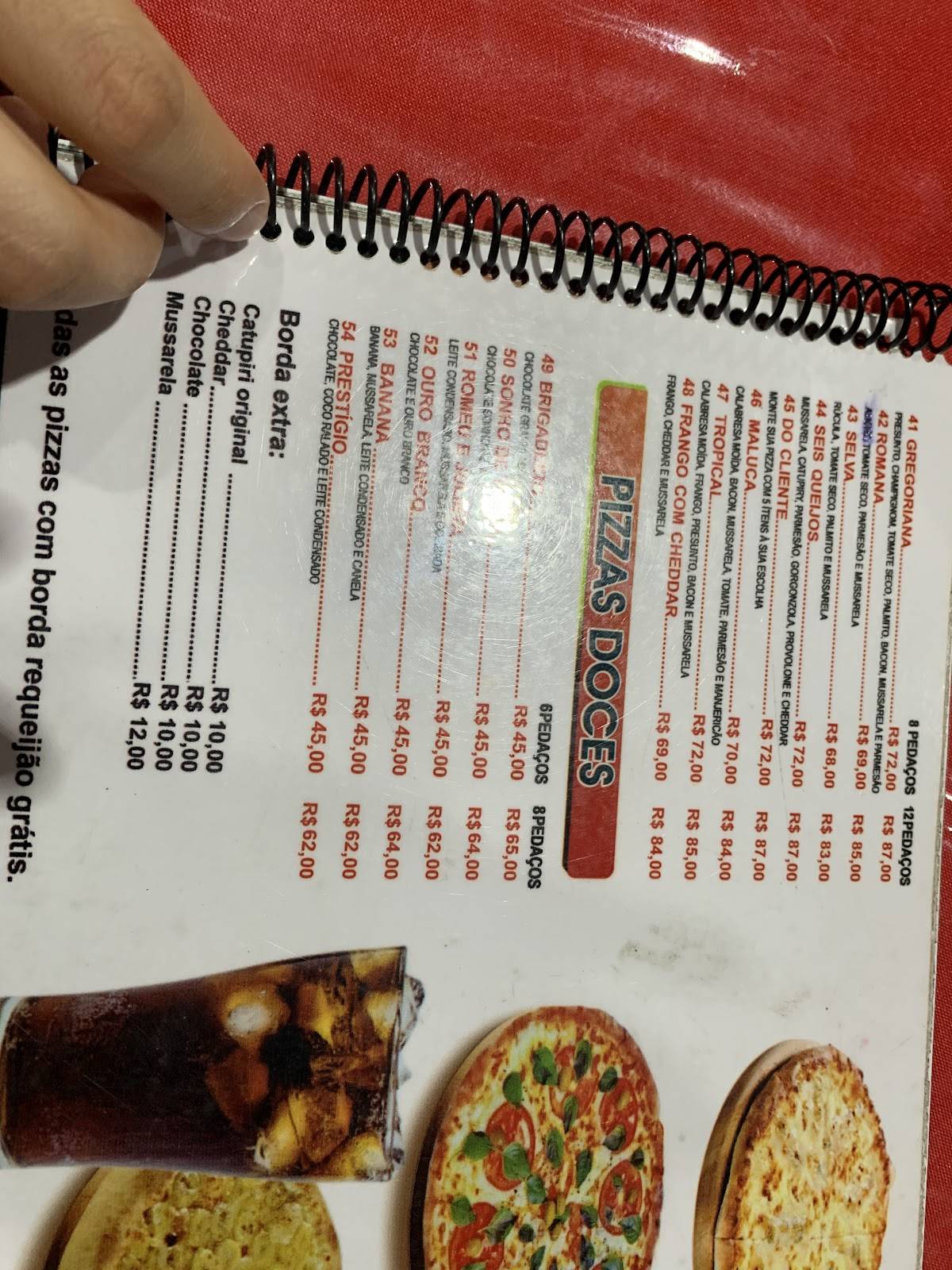 Menu em Pizzaria Paulista guarapari, Guarapari