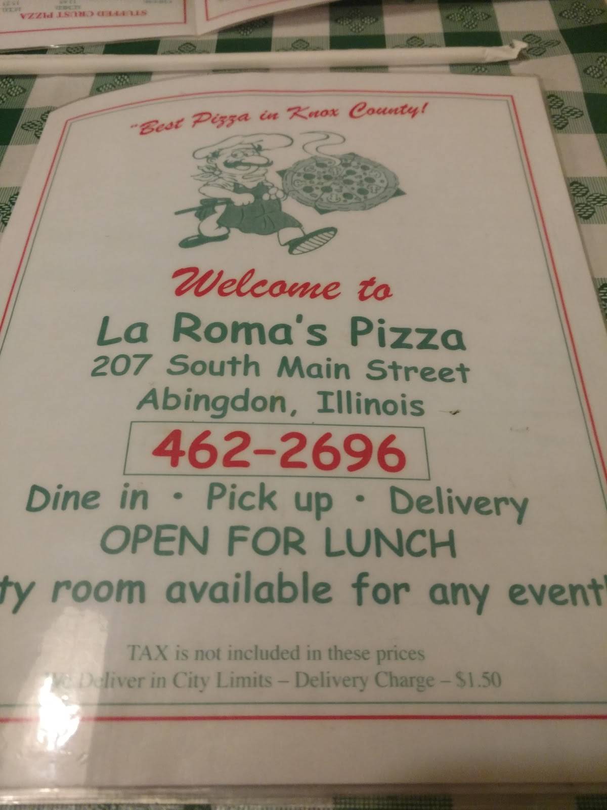 Menu at La Roma Pizza pizzeria, Abingdon