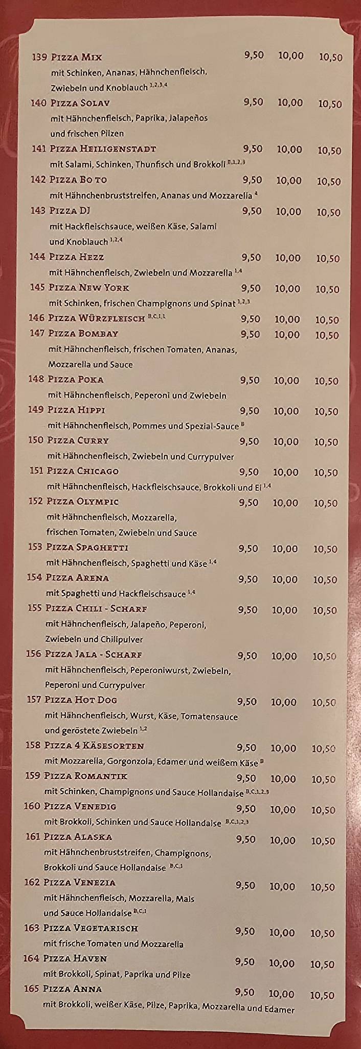 Speisekarte von Pizzeria Lion, Heilbad Heiligenstadt