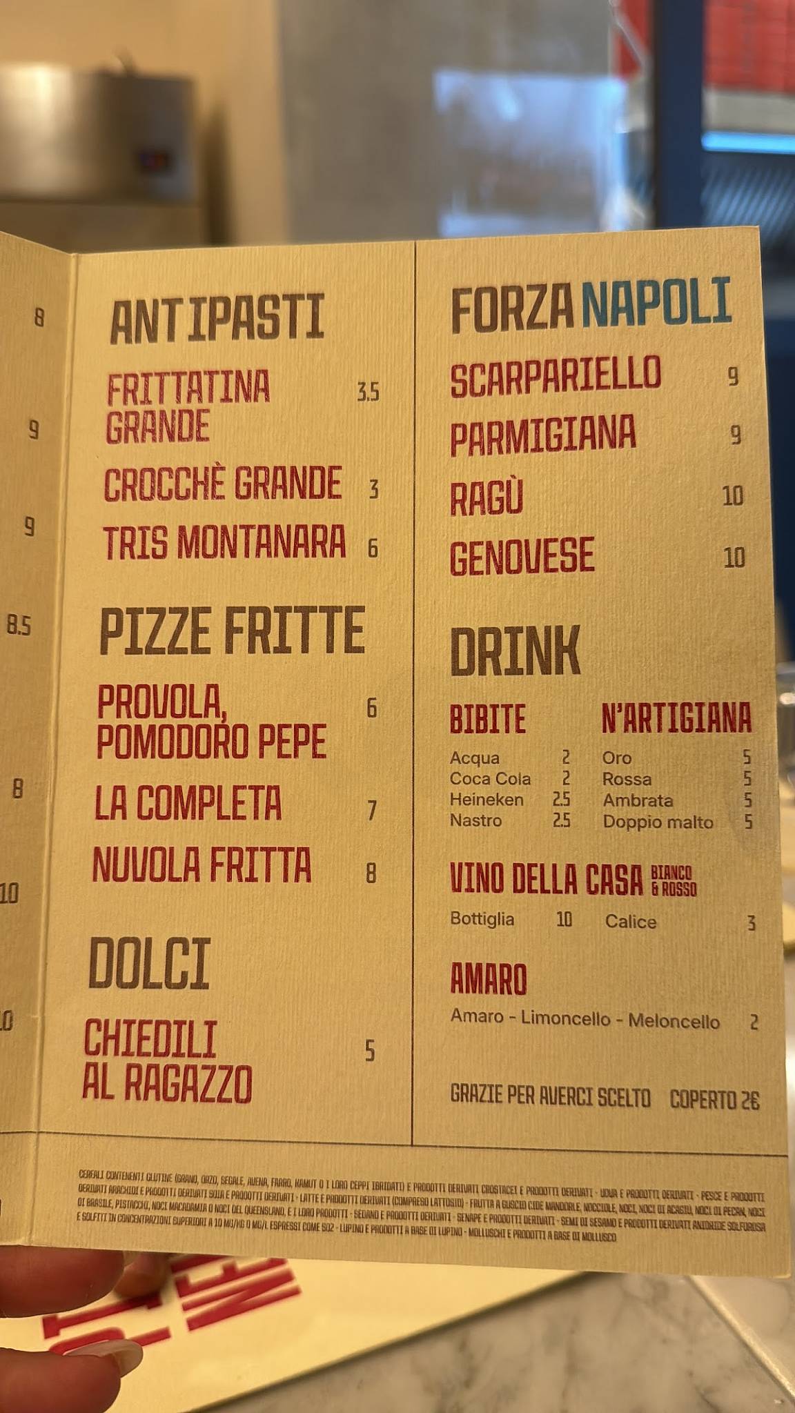 Menu da Pizzeria Nennella, Napoli, Via Santa Caterina da Siena