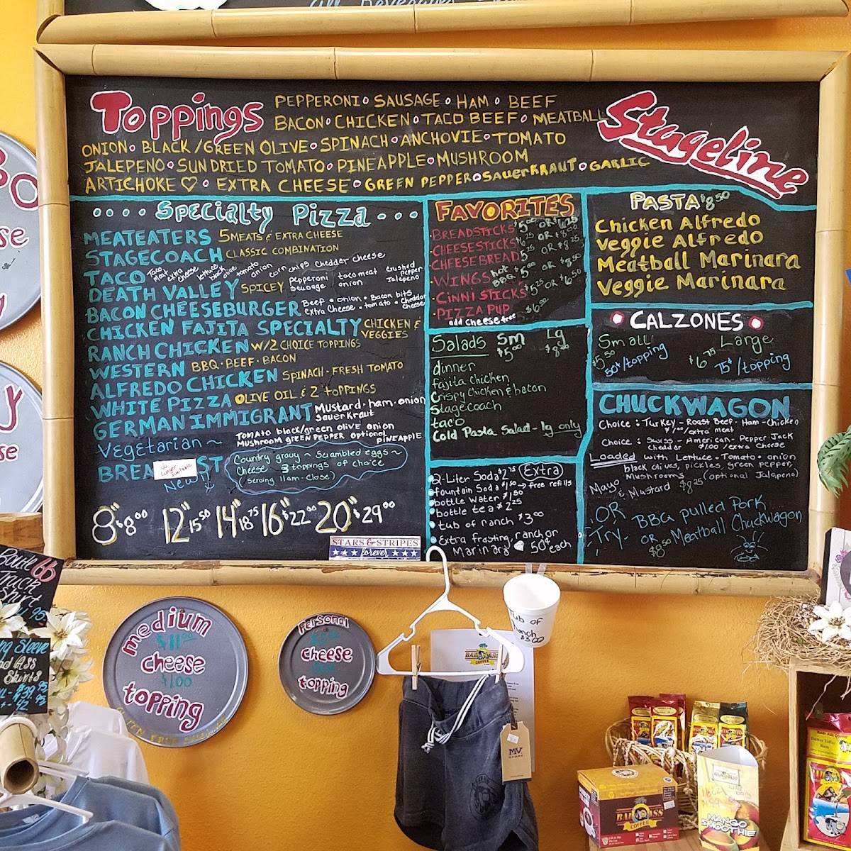 Menu at Stageline Pizza pizzeria, Dillon, 112 N Washington St