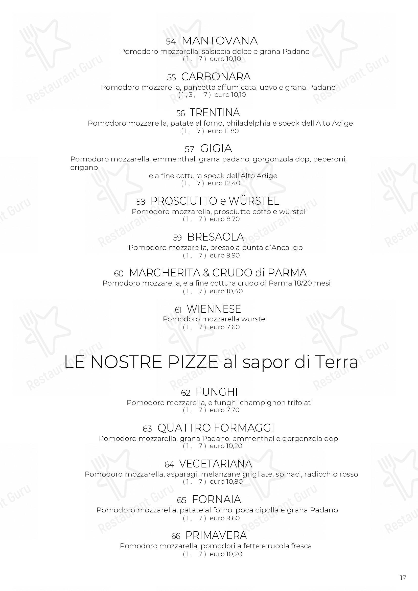 Menu da Pizzeria Trattoria da Giorgio, Roverbella