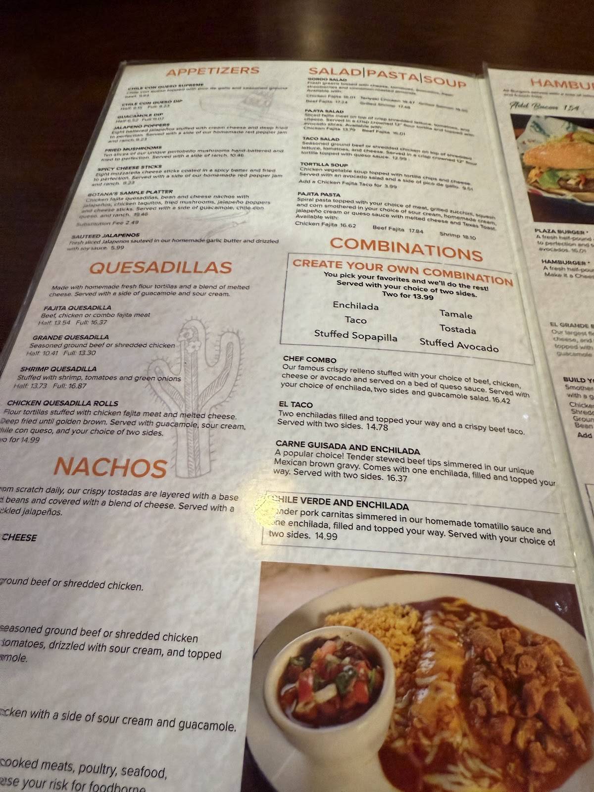 Menu at Plaza Restaurant & Bar, Amarillo
