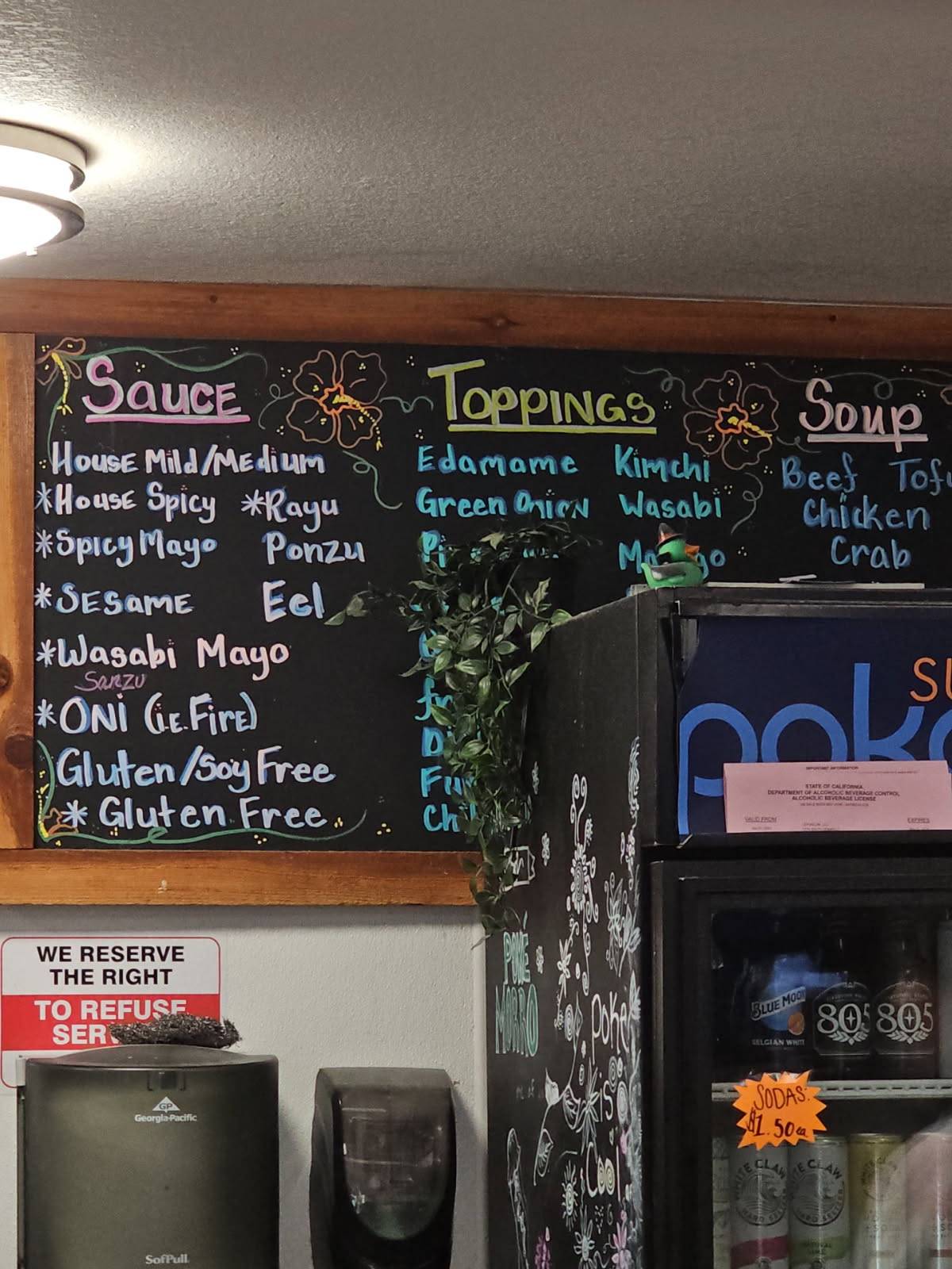 Menu at Poke Morro restaurant, Arroyo Grande, 121 W Branch St