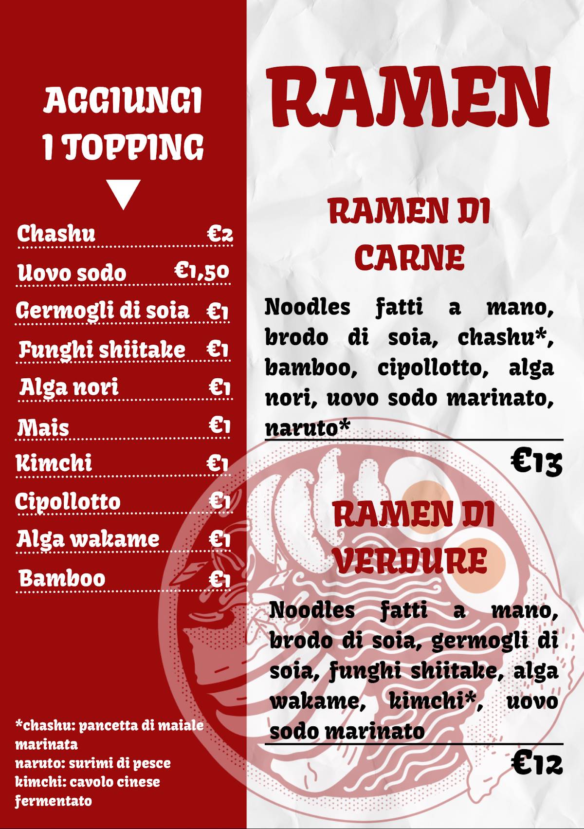 Speisekarte von Poke & Ramen Bar Ohana Cusano Milanino, Cusano Milanino