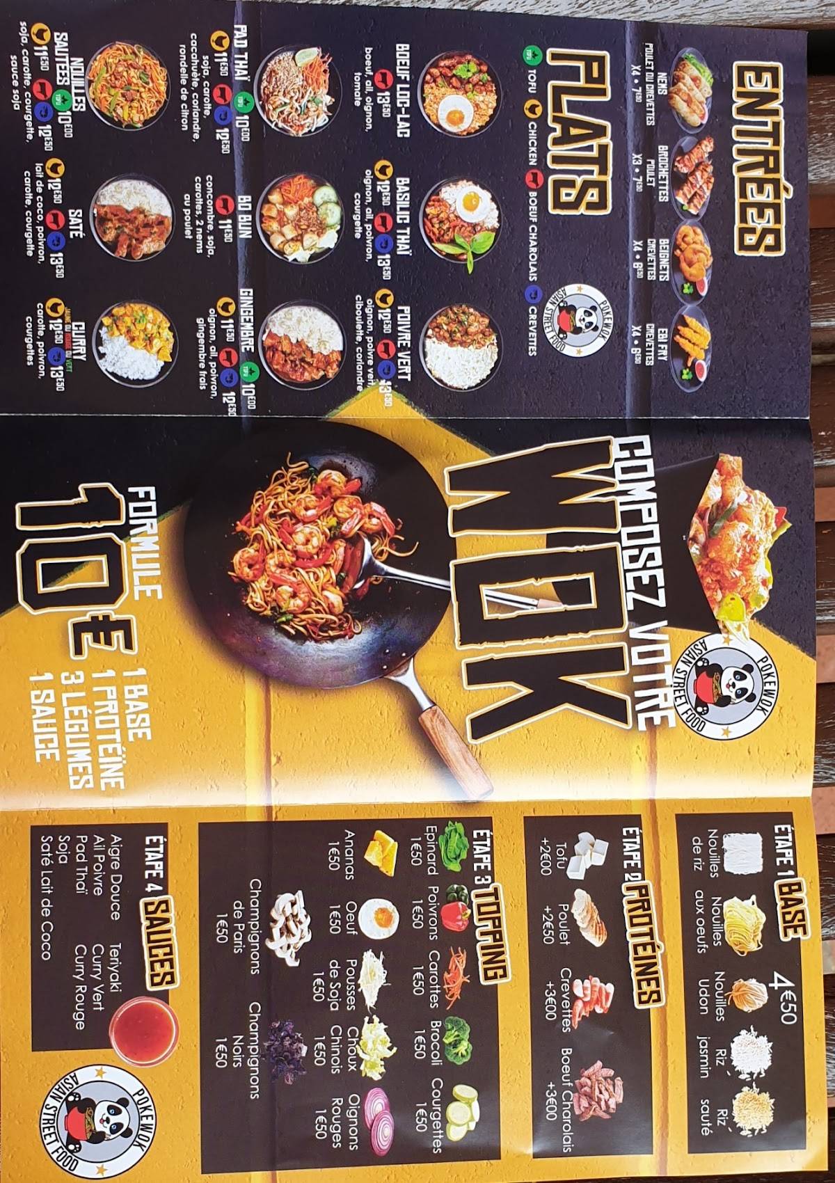 Menu at PokeWok Asian Street Food restaurant, Beausoleil