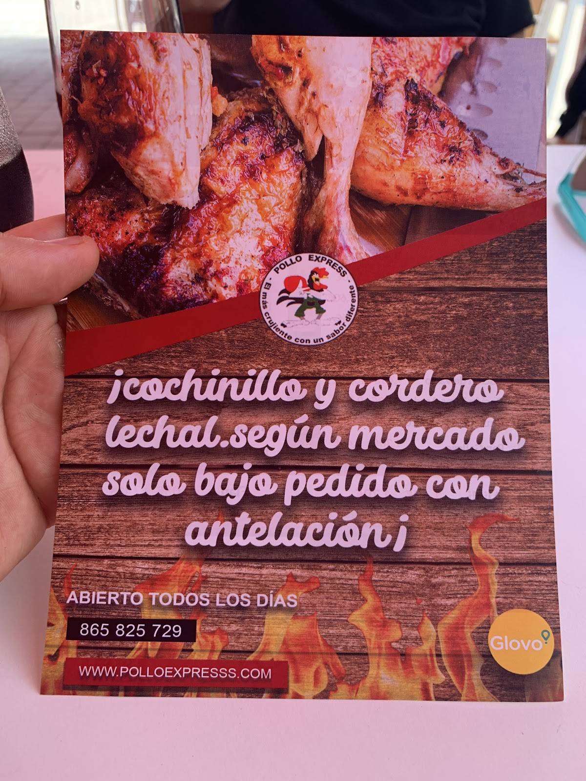 Carta del restaurante Pollo express, Alicante