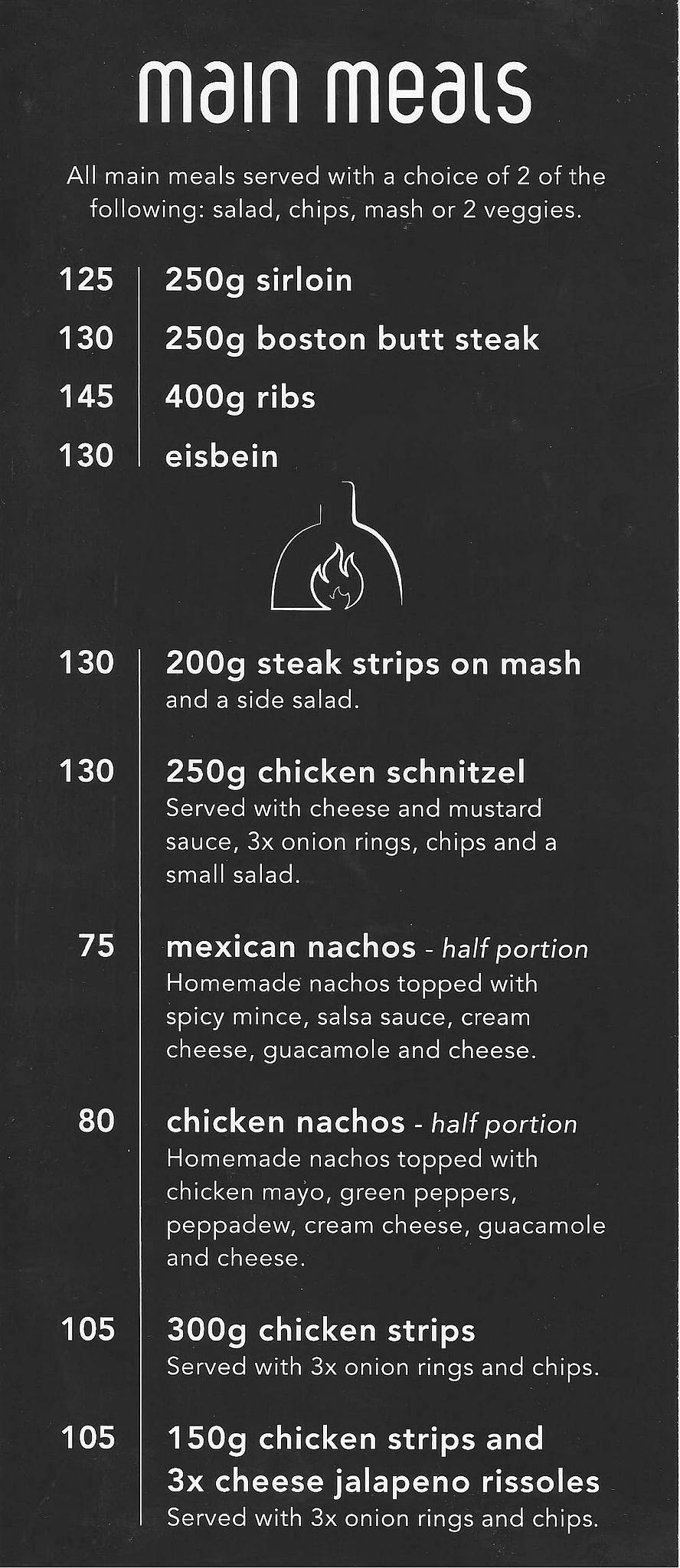 Menu at Pollock's Pizza Cafe, George