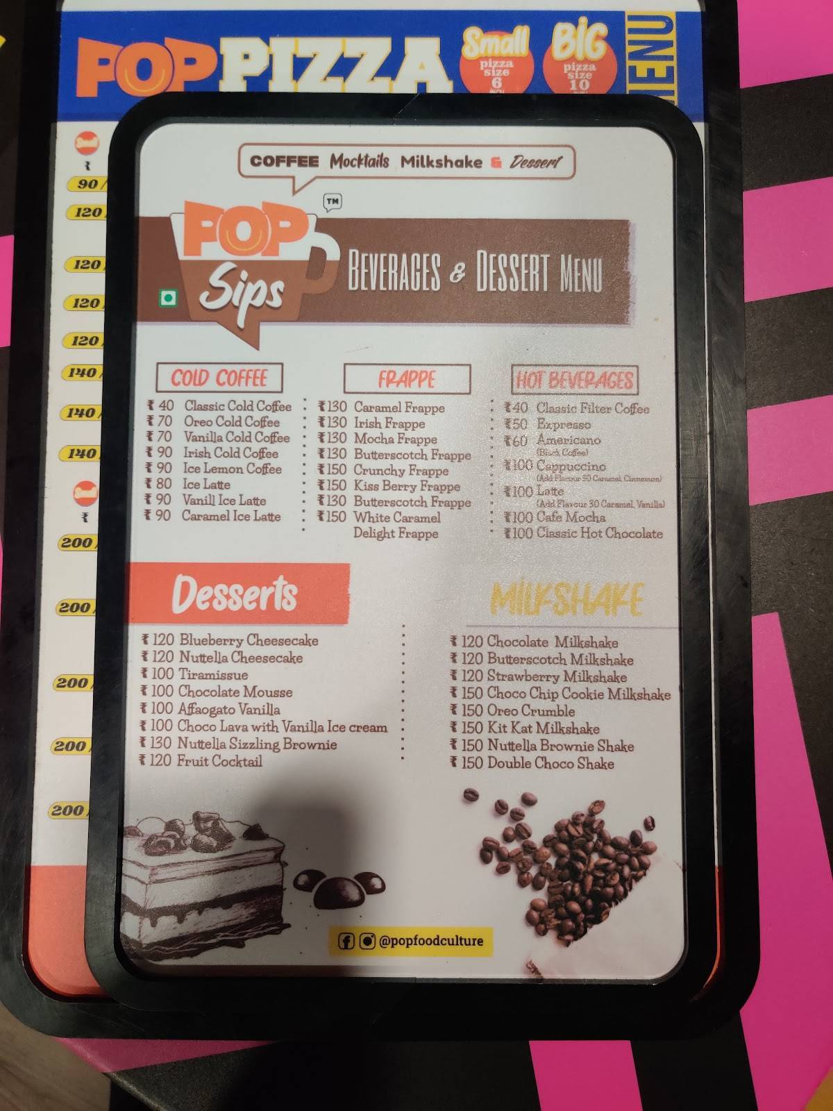 Menu at Pop Food Culture, Pune