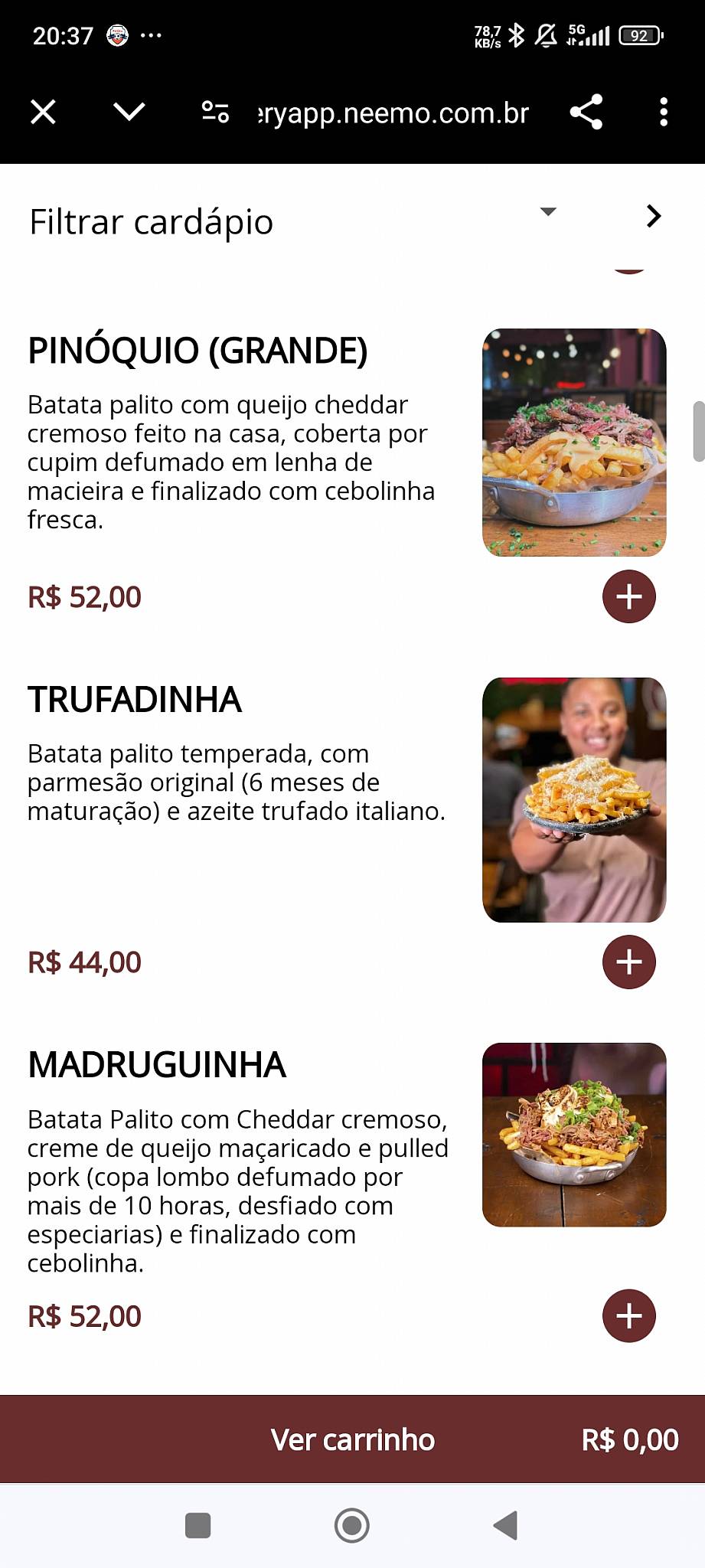 Menu em Porco Atrevido restaurante, São Paulo