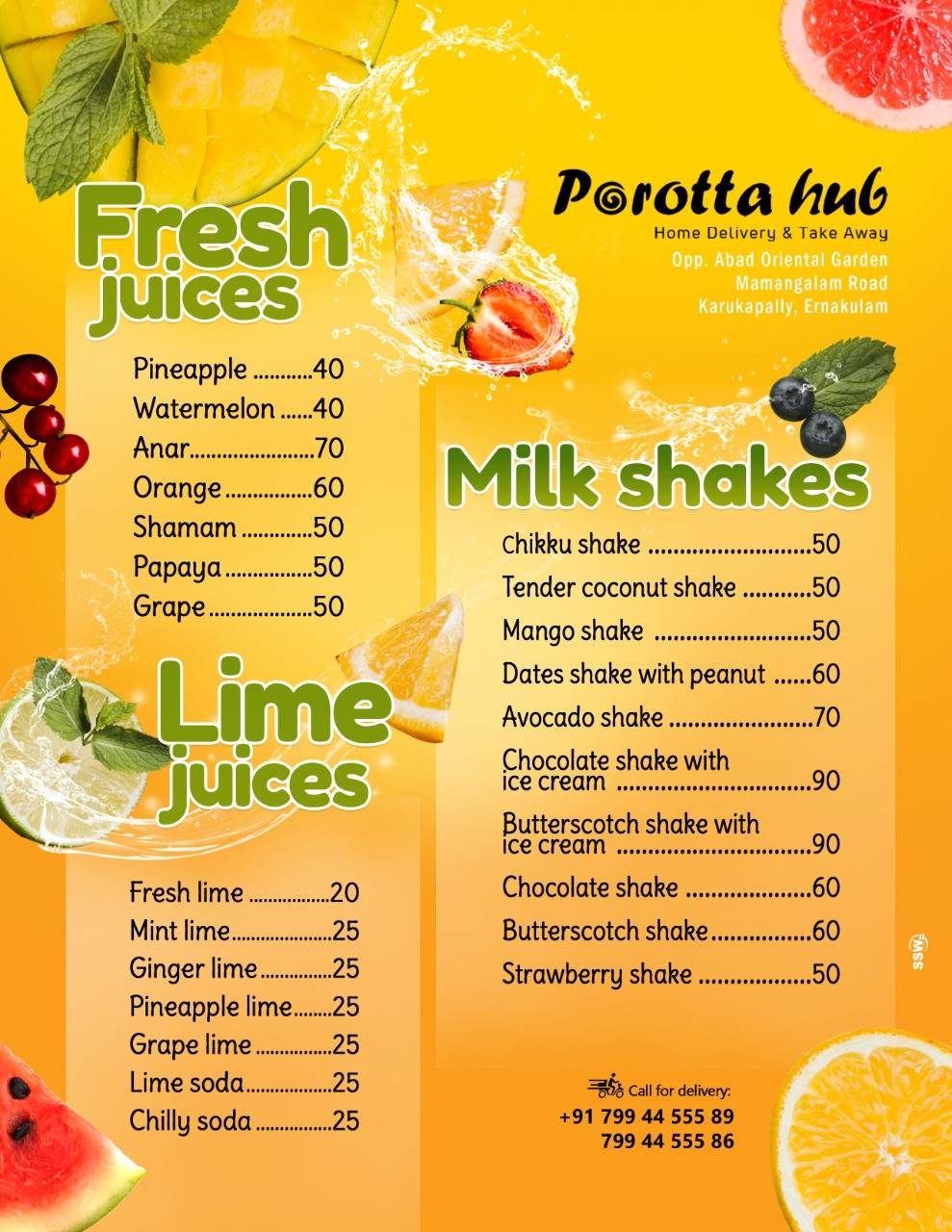 Menu at Porotta hub - Best Nool porotta - variety porota kizhi parotta ...