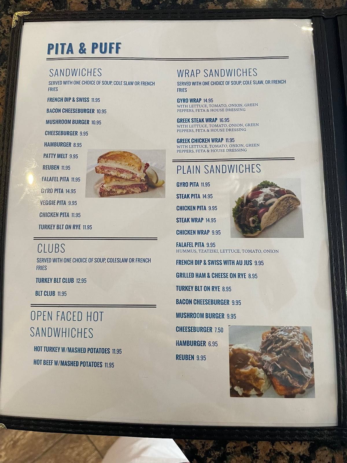Menu at Pita & Puff restaurant, Port Charlotte