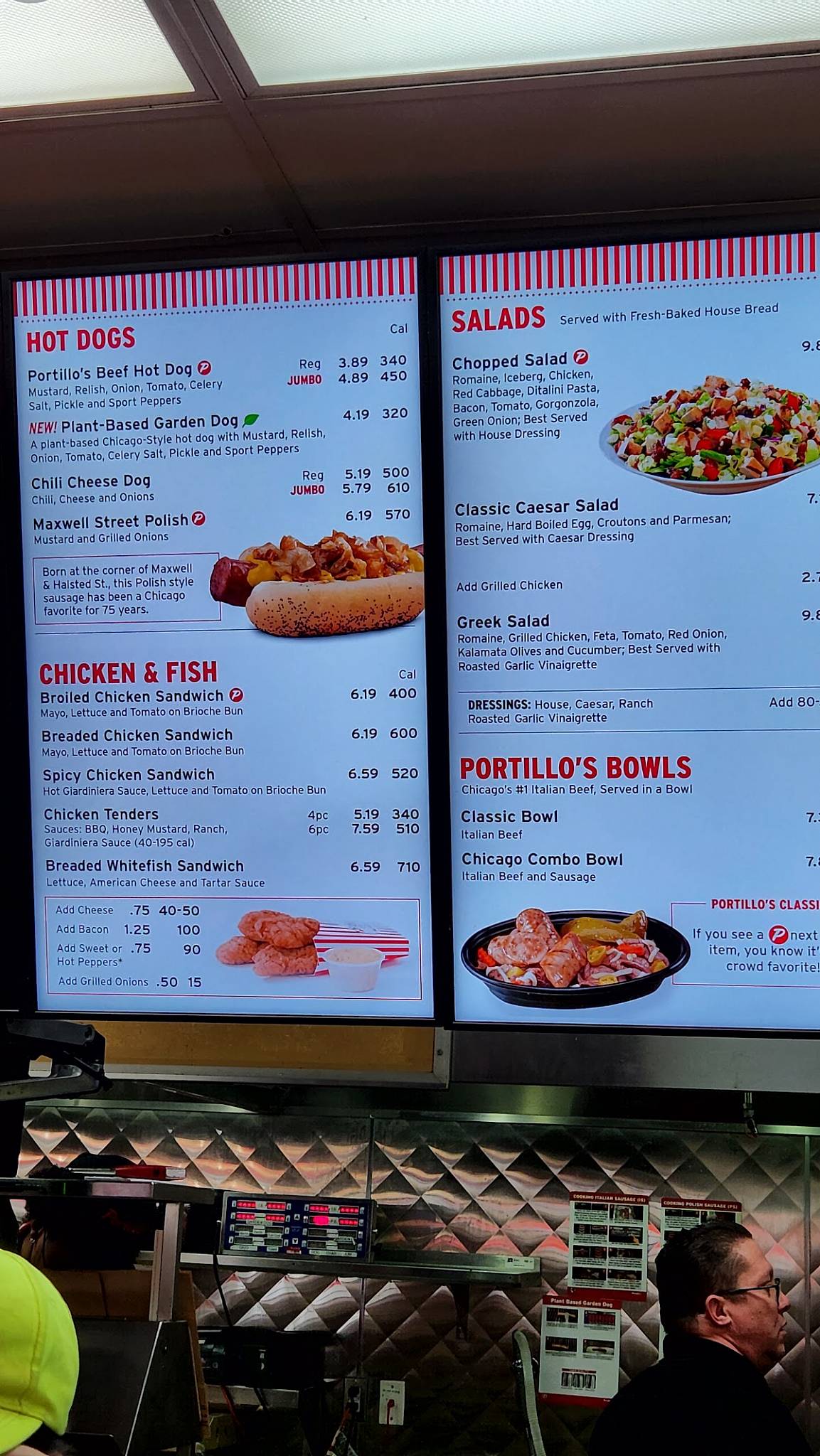 Menu at Portillo's Tempe restaurant, Tempe