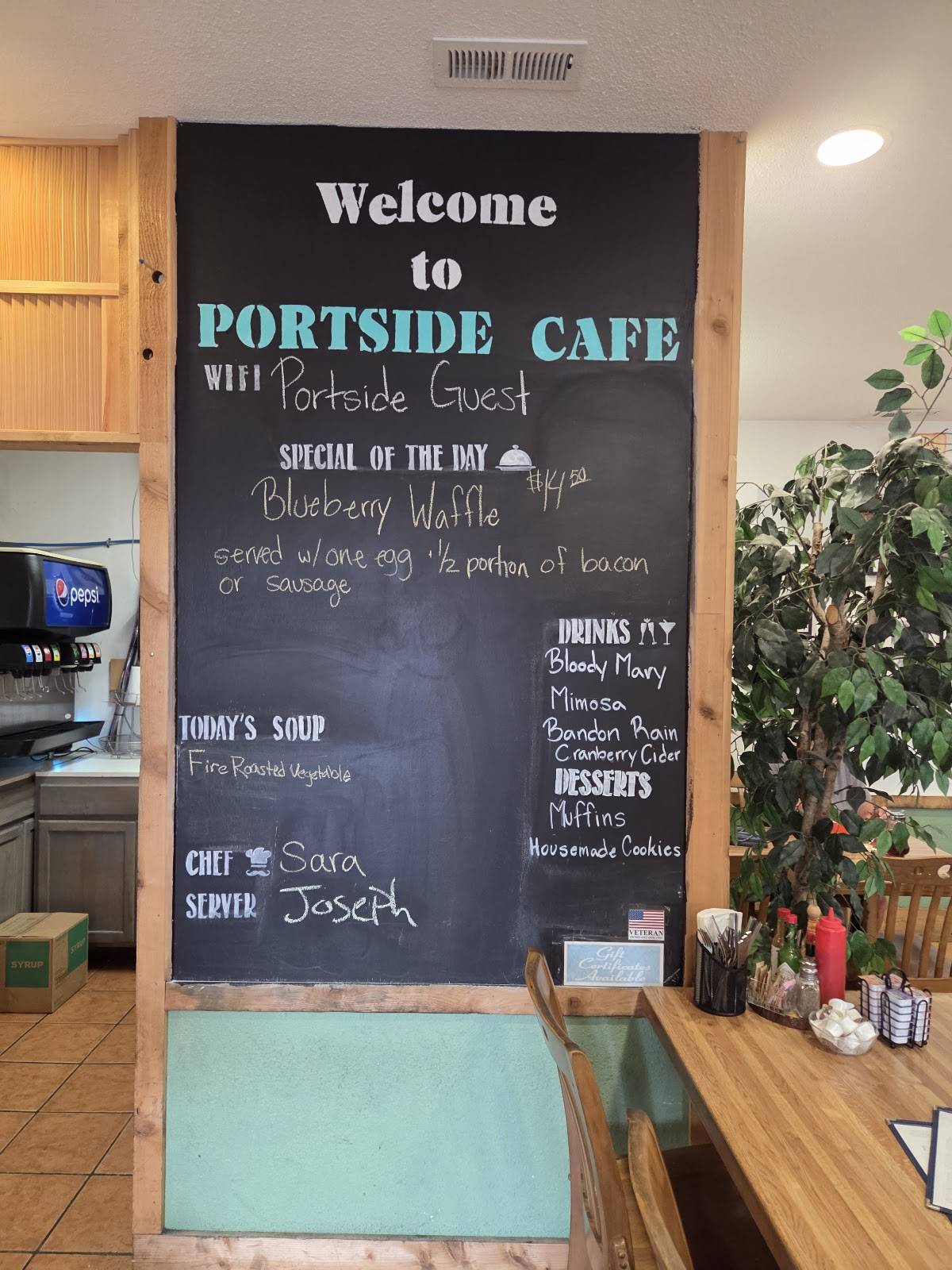 Menu at Portside Market and Cafe, Port Orford