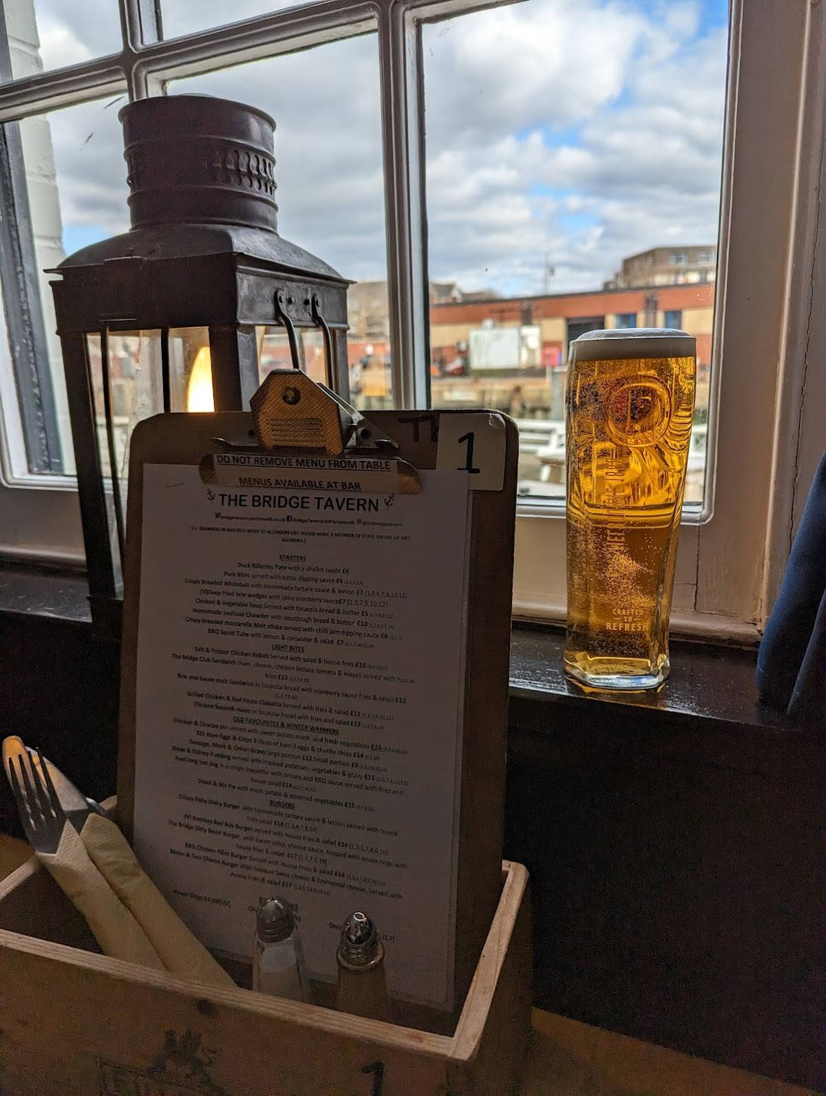 Menu at The Bridge Tavern pub & bar, Portsmouth