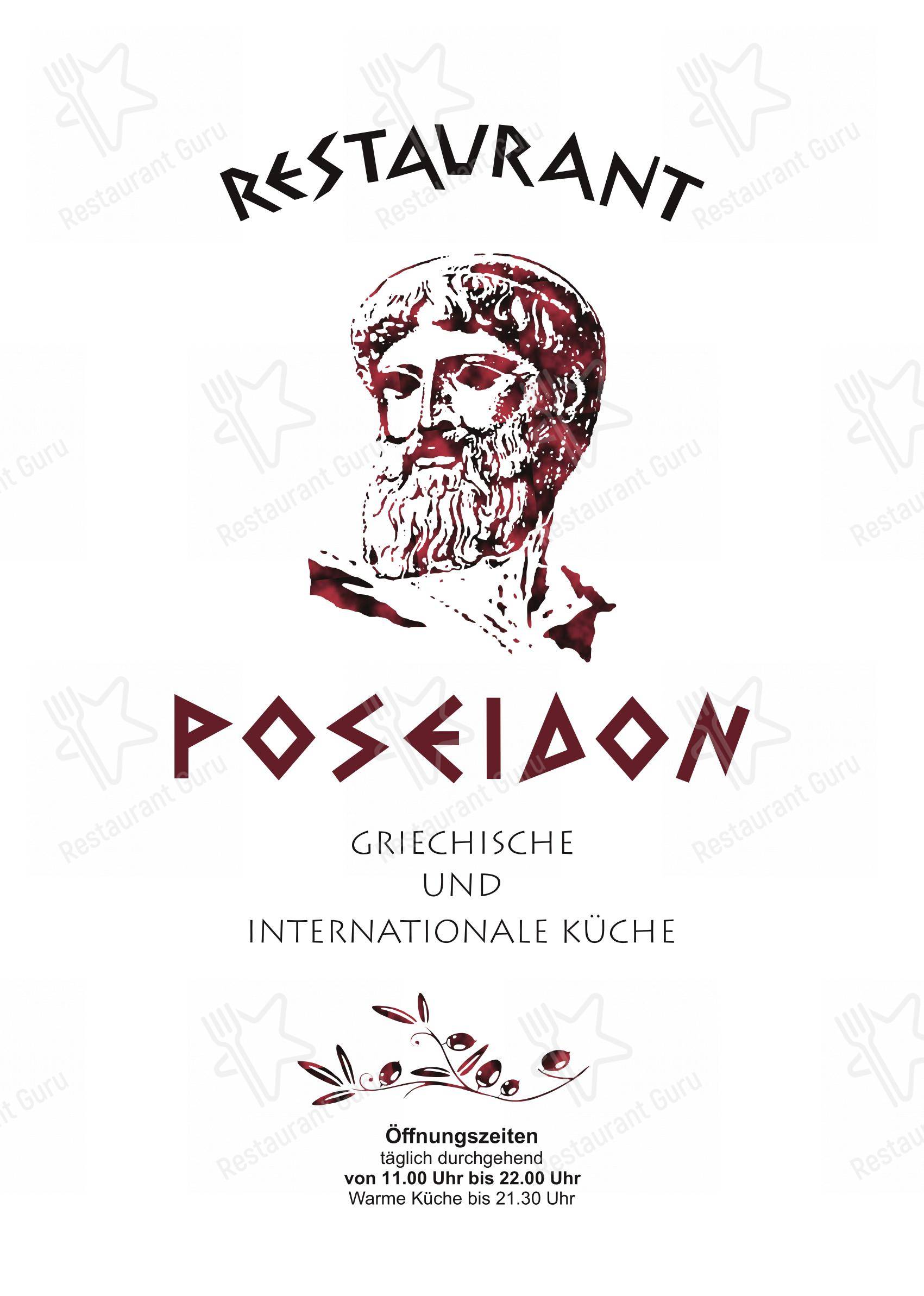 Speisekarte von Poseidon restaurant, Remscheid
