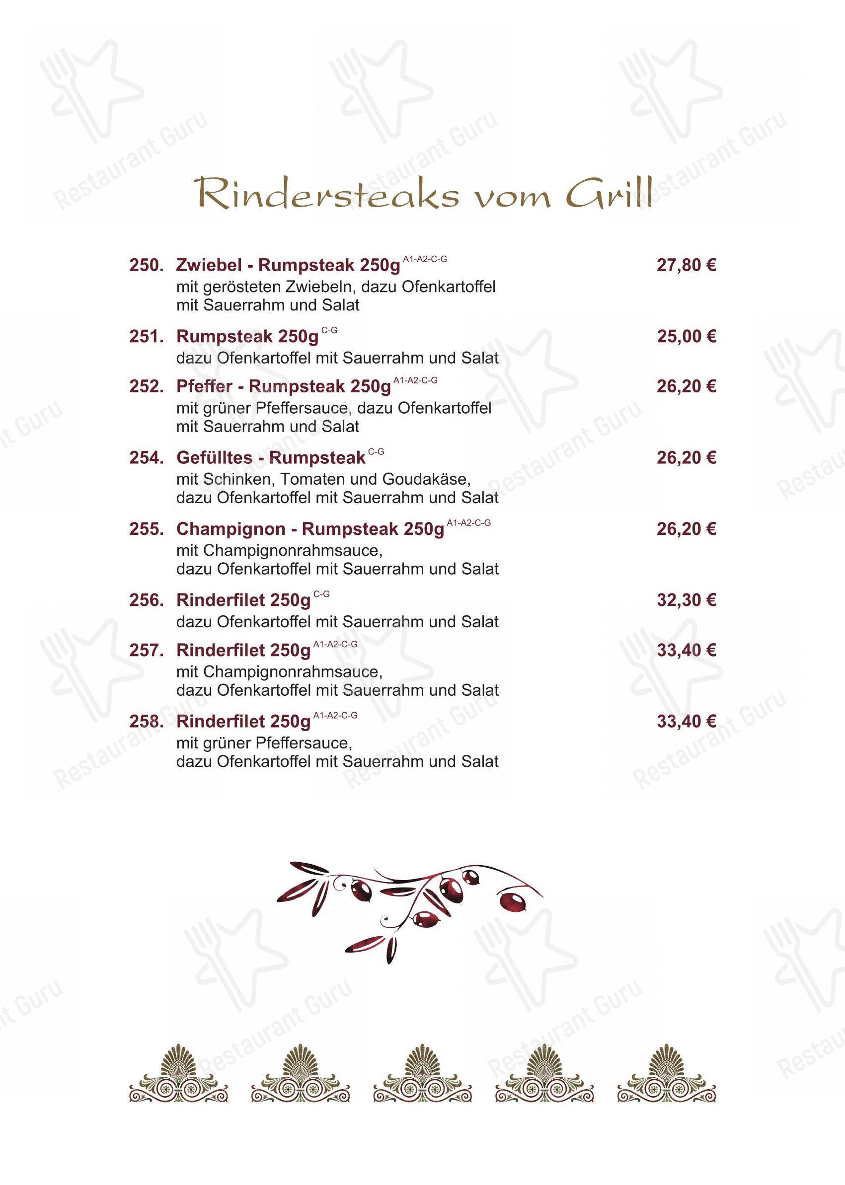 Speisekarte von Poseidon restaurant, Remscheid