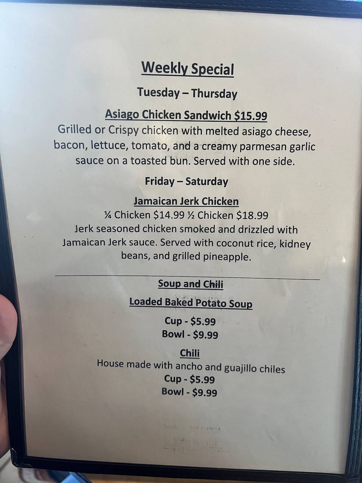 Menu at Prairie Station restaurant, Lockwood