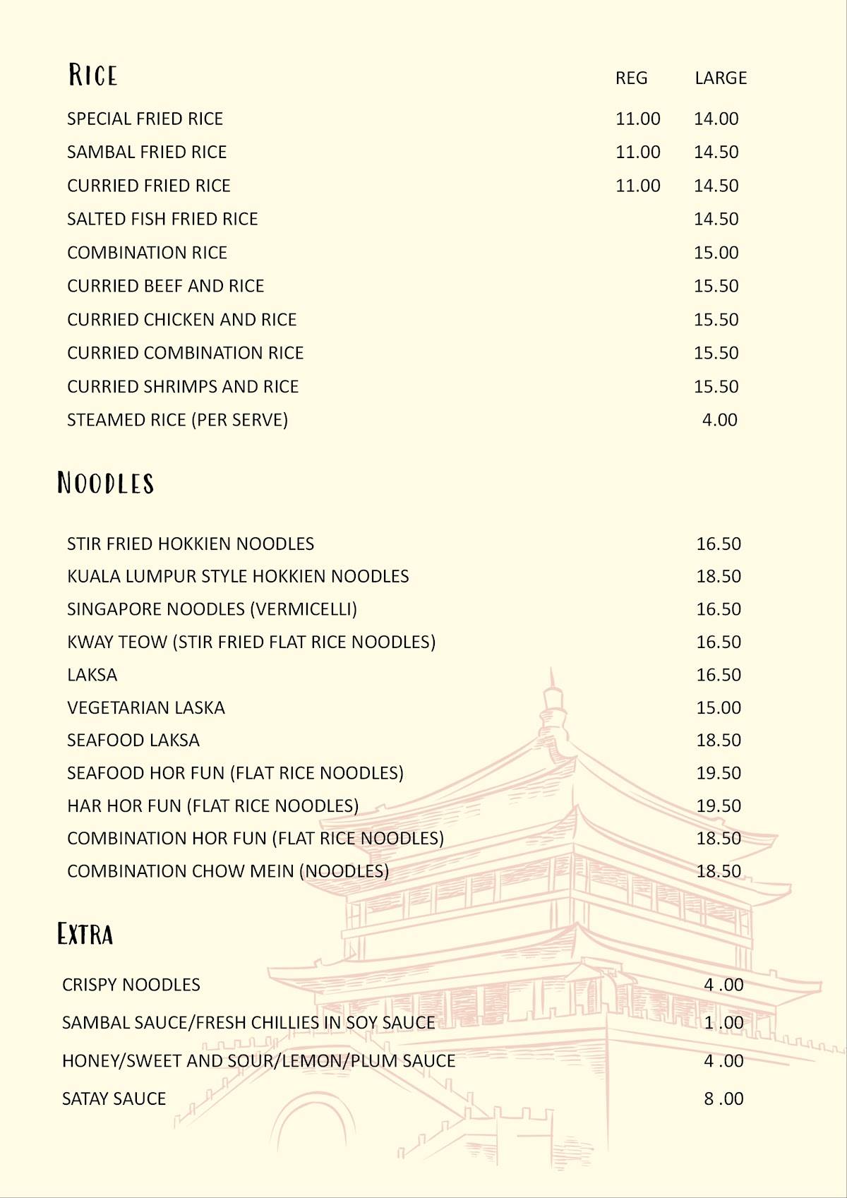 Menu at Prince Room Restaurant, Campbelltown