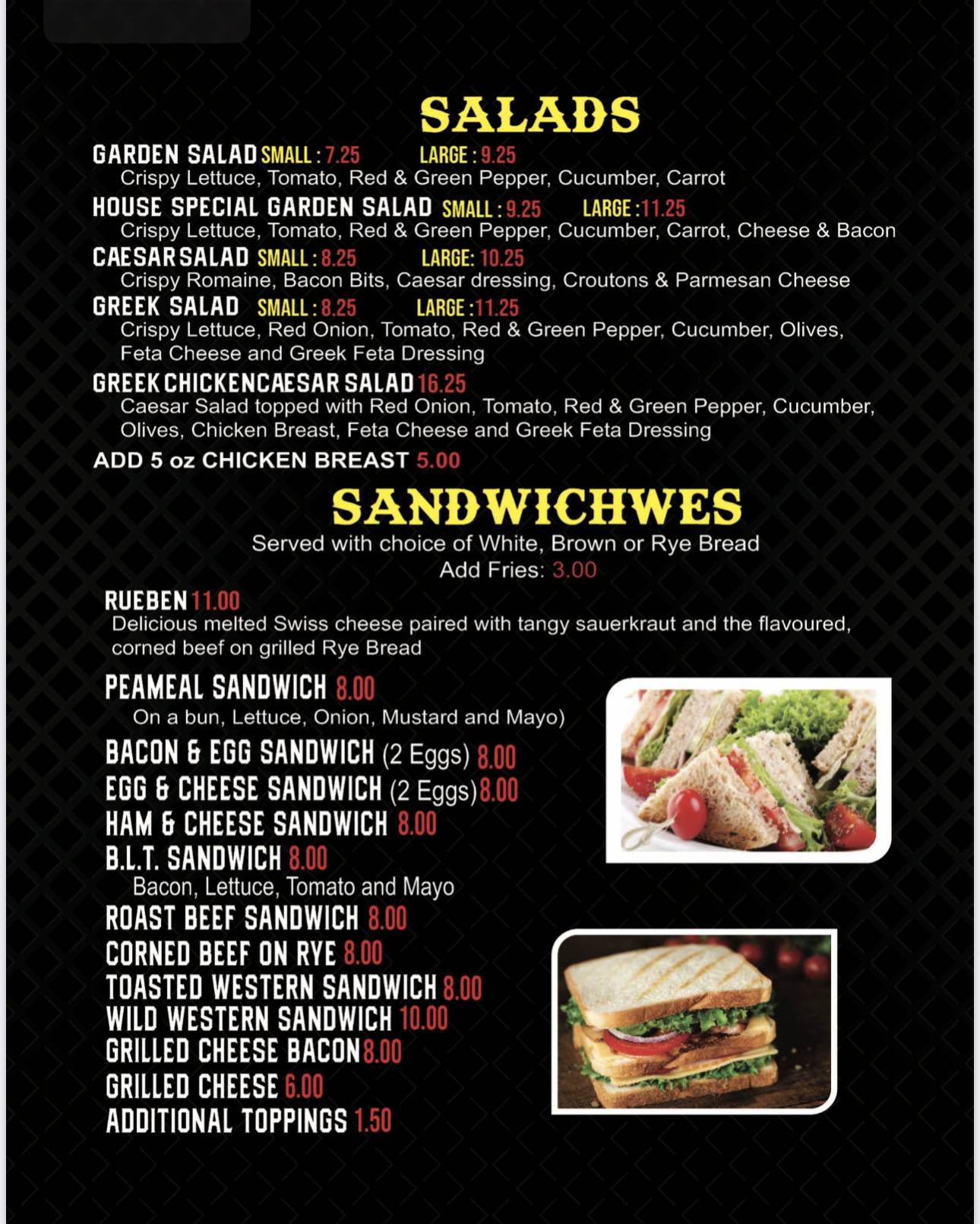 Menu at 101 Bar and Fire Grill Restaurant, Mitchell