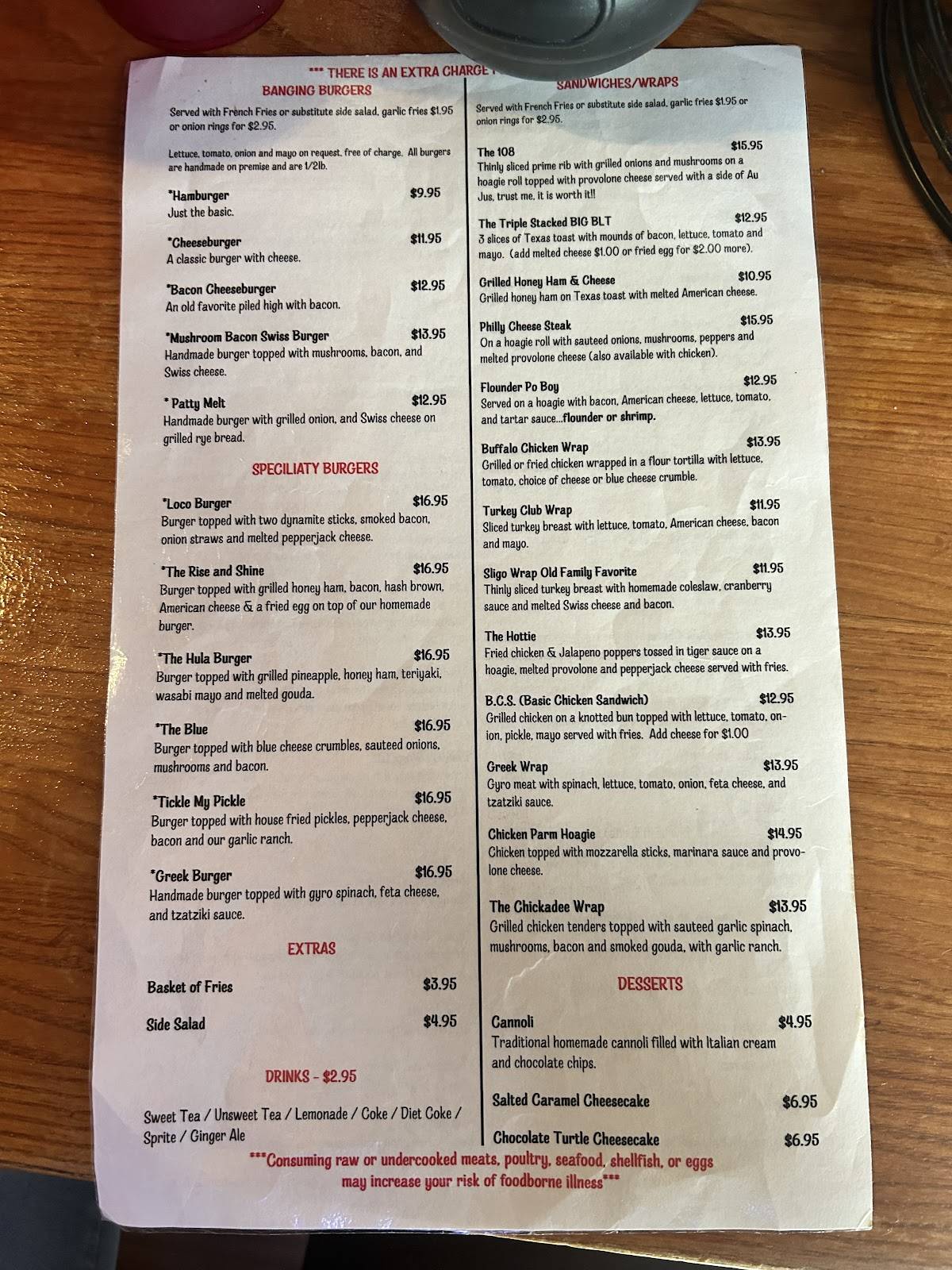 Menu at 108 Ale House pub & bar, Rincon