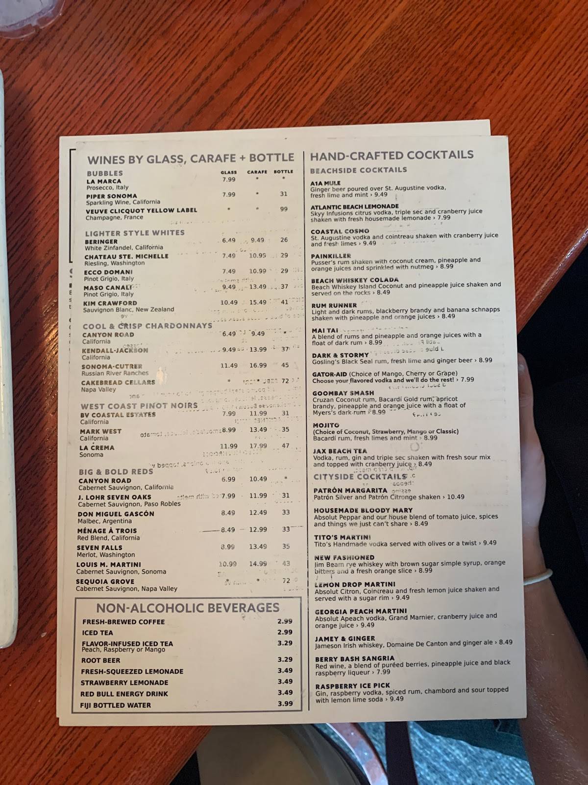 Menu at A1A Ale Works Restaurant & Taproom, St. Augustine