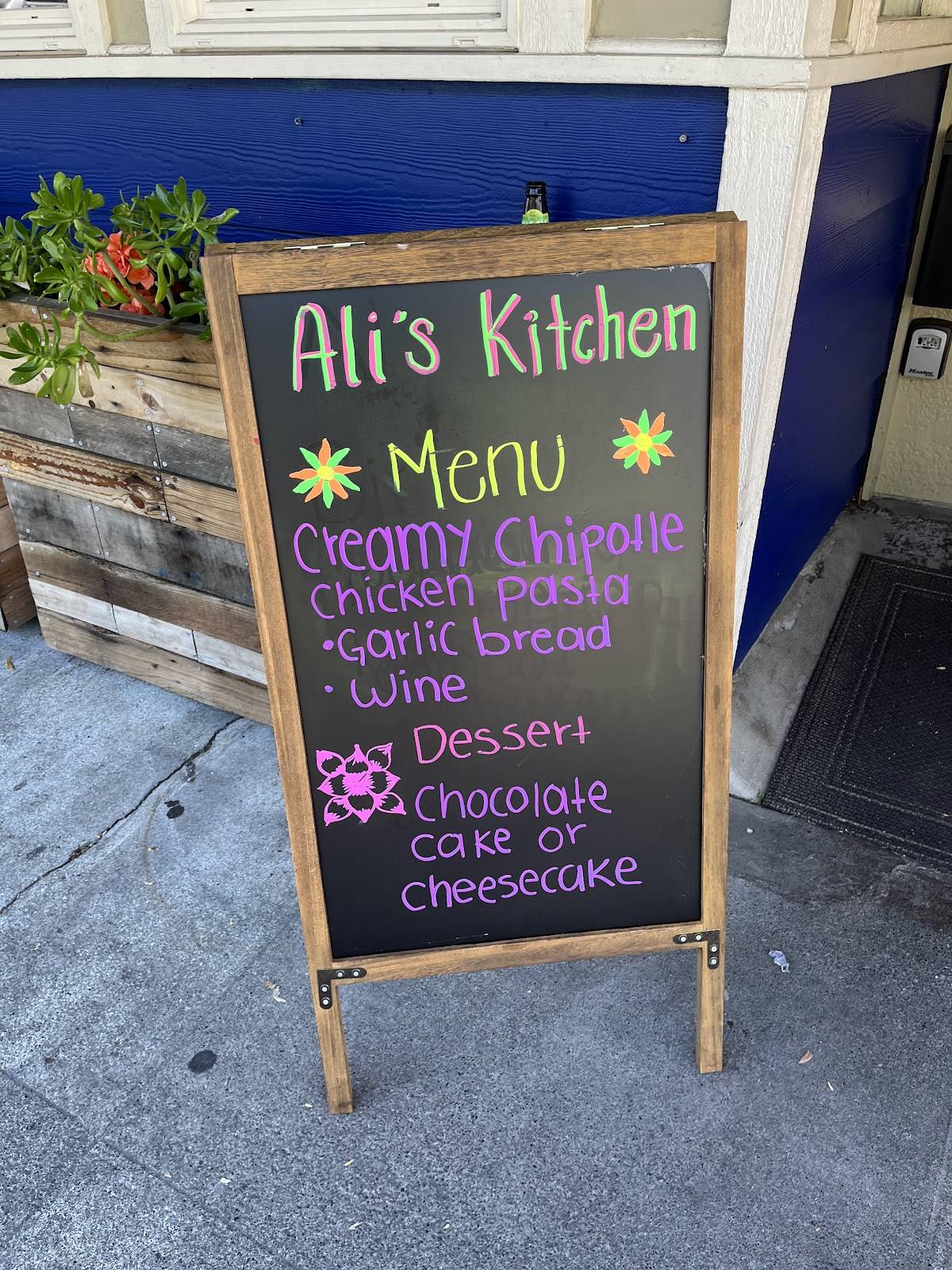 Menu at Ali’s kitchen restaurant, Lakeport