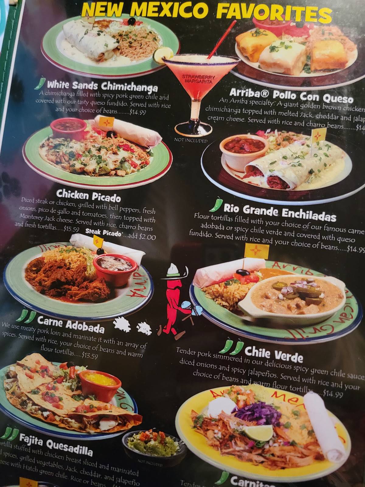 Menu at Arriba Mexican Grill pub & bar, Goodyear