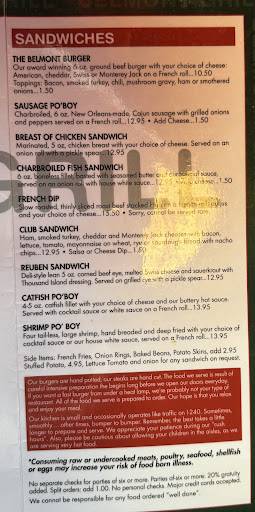 Menu at Belmont Grill pub & bar, Memphis, Poplar Ave