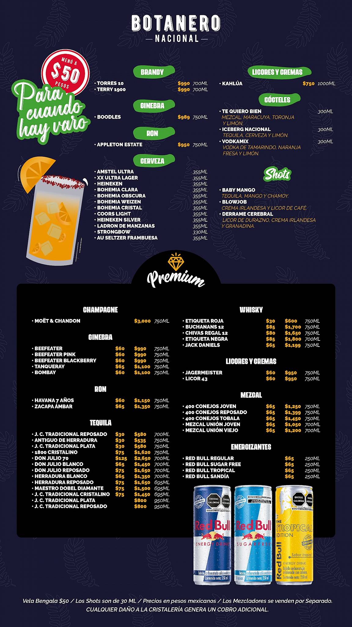 Menu at Botanero Nacional Las Torres pub & bar, Cancún, SM 510