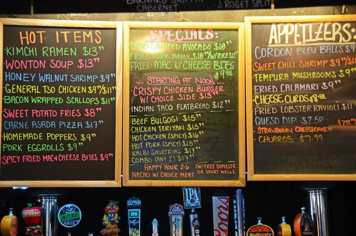 Menu at Buzz's Bar & Grill, Olympia