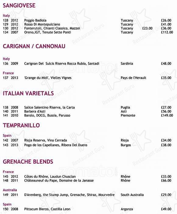 Menu at Criterion Restaurant, London, 224 Piccadilly
