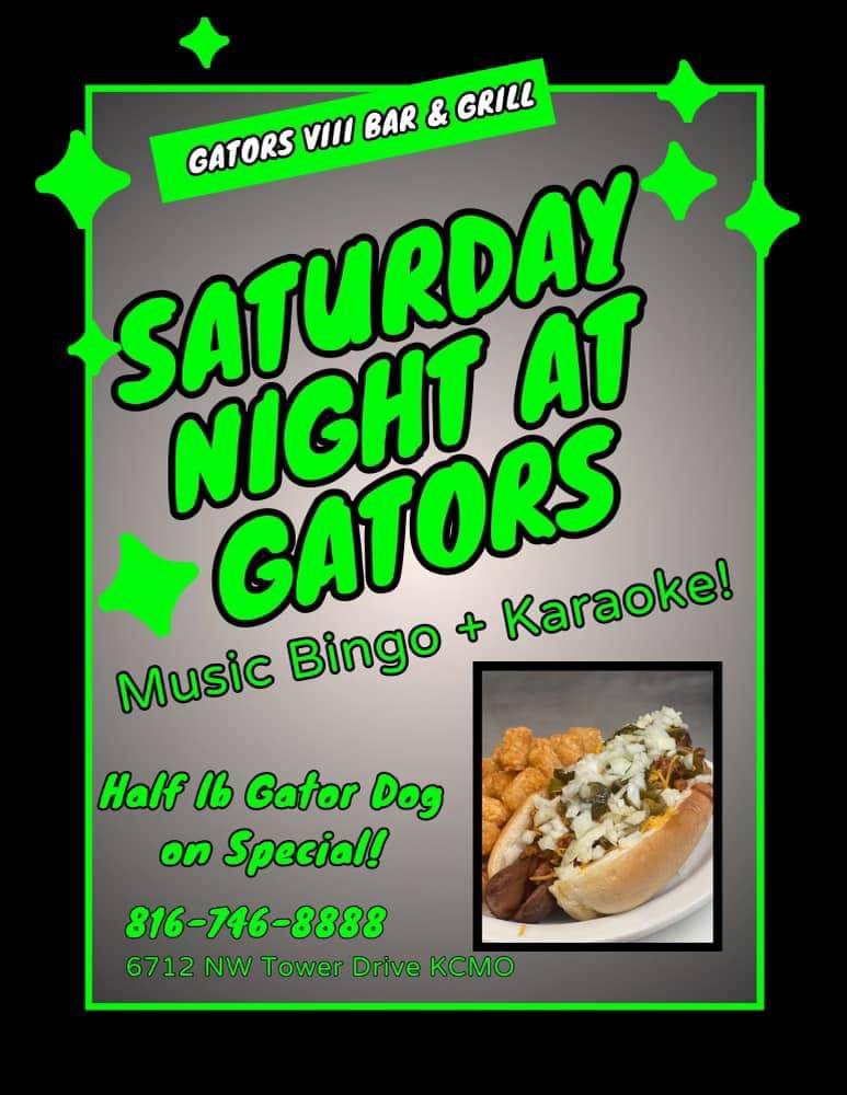 Menu at Gator's Eight Bar & Grill, Kansas City