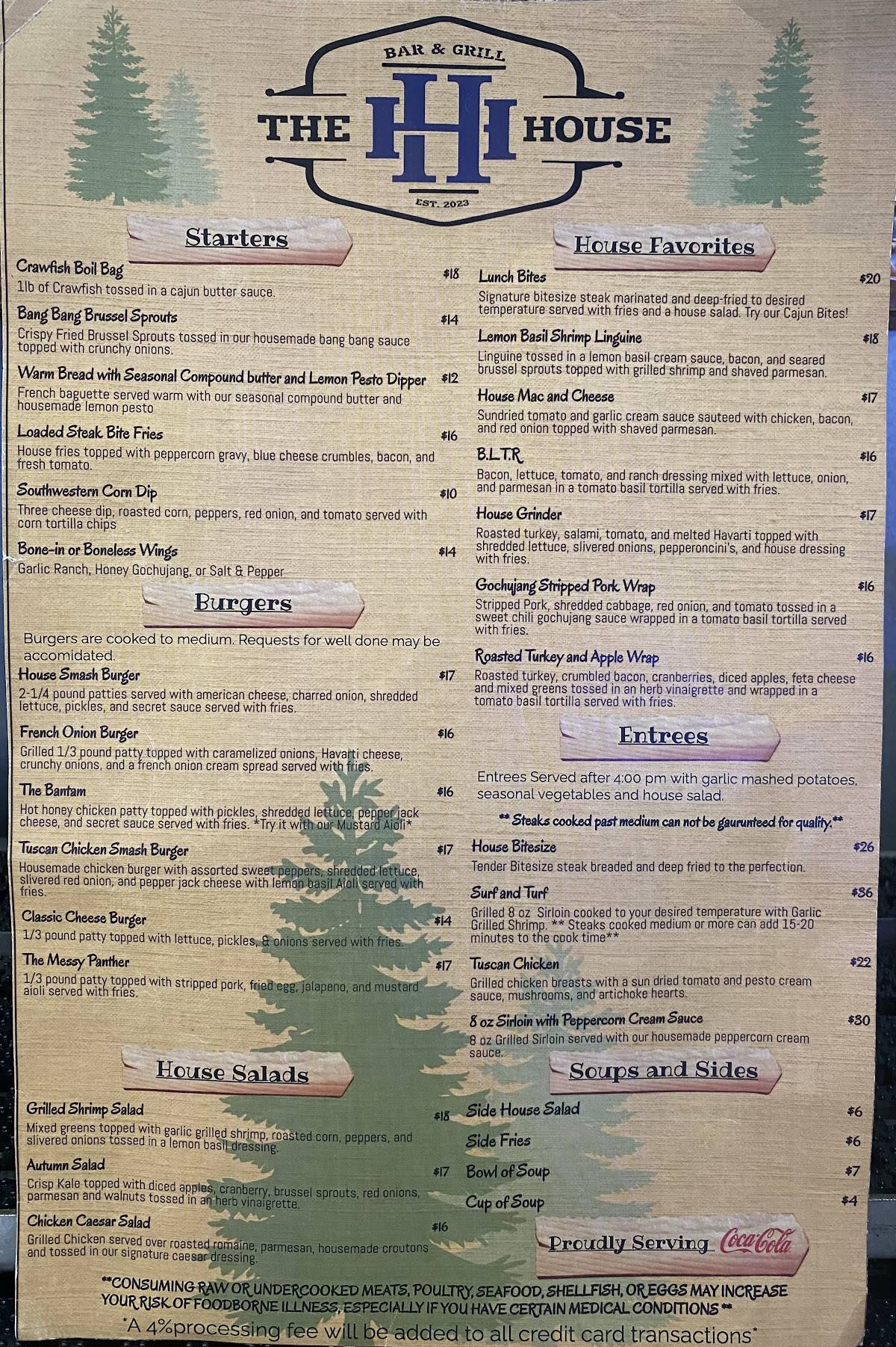 Menu at Hayes House pub & bar, Clarkston
