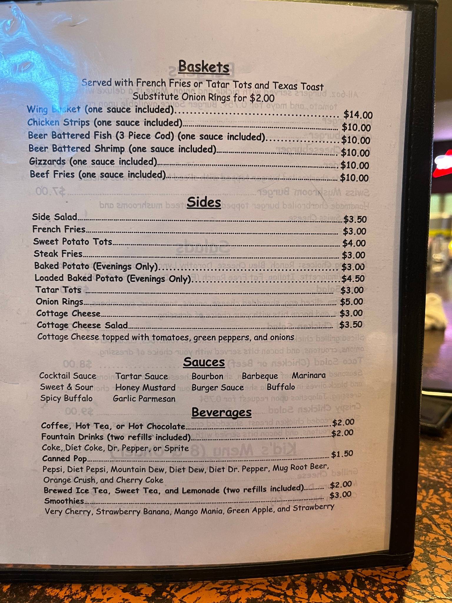 Menu at J's Grill & Pub, Beatrice