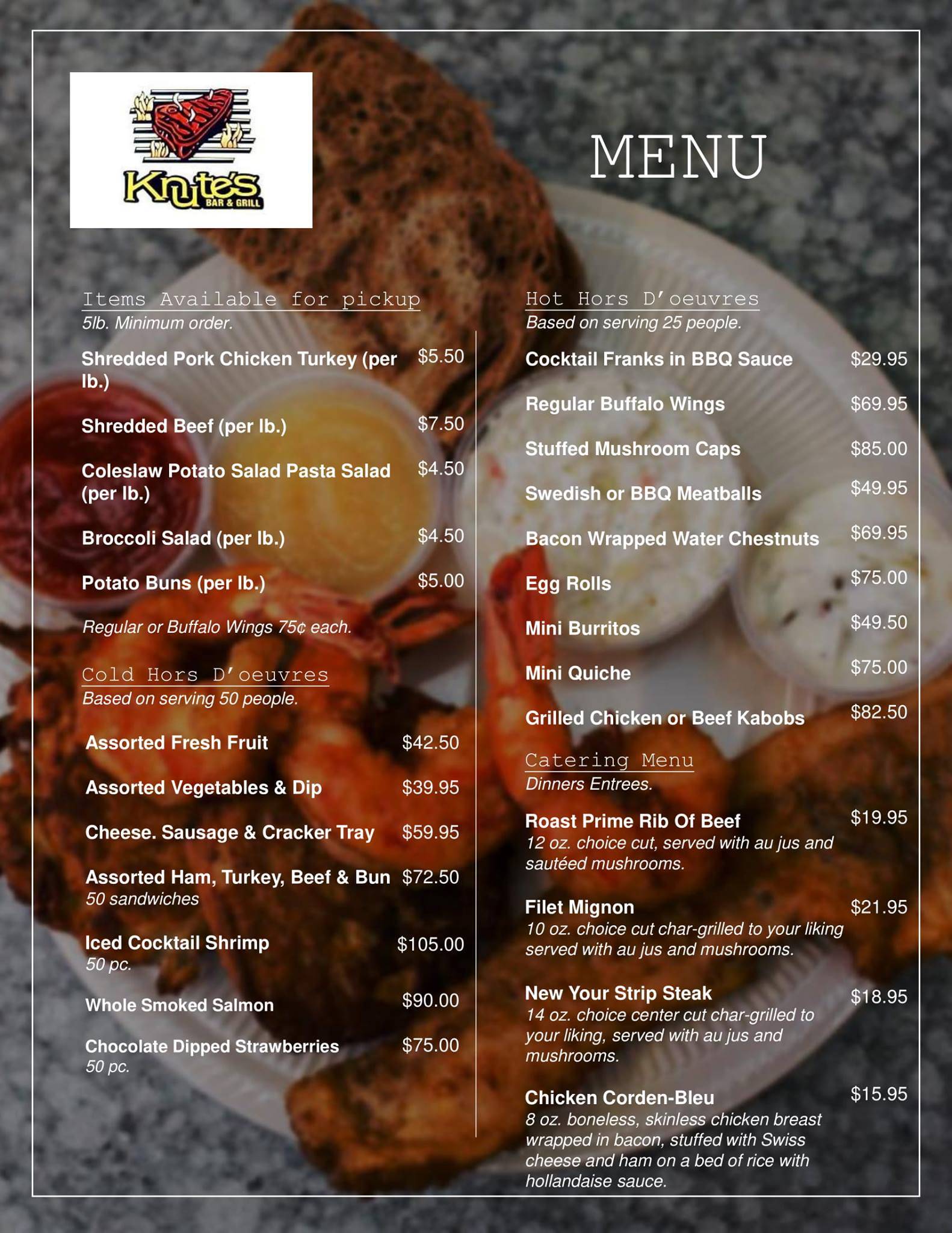 Menu at Knute's Bar & Grill, Orfordville